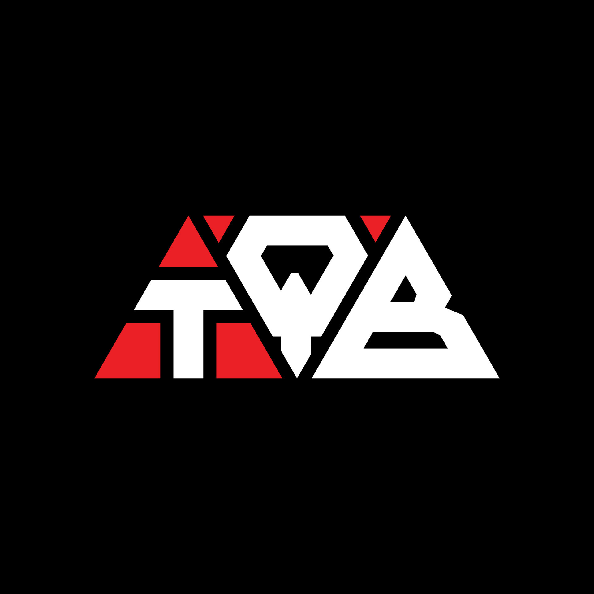 Diseño de logotipo de letra triangular tqb con forma de triángulo. monograma de diseño de ...
