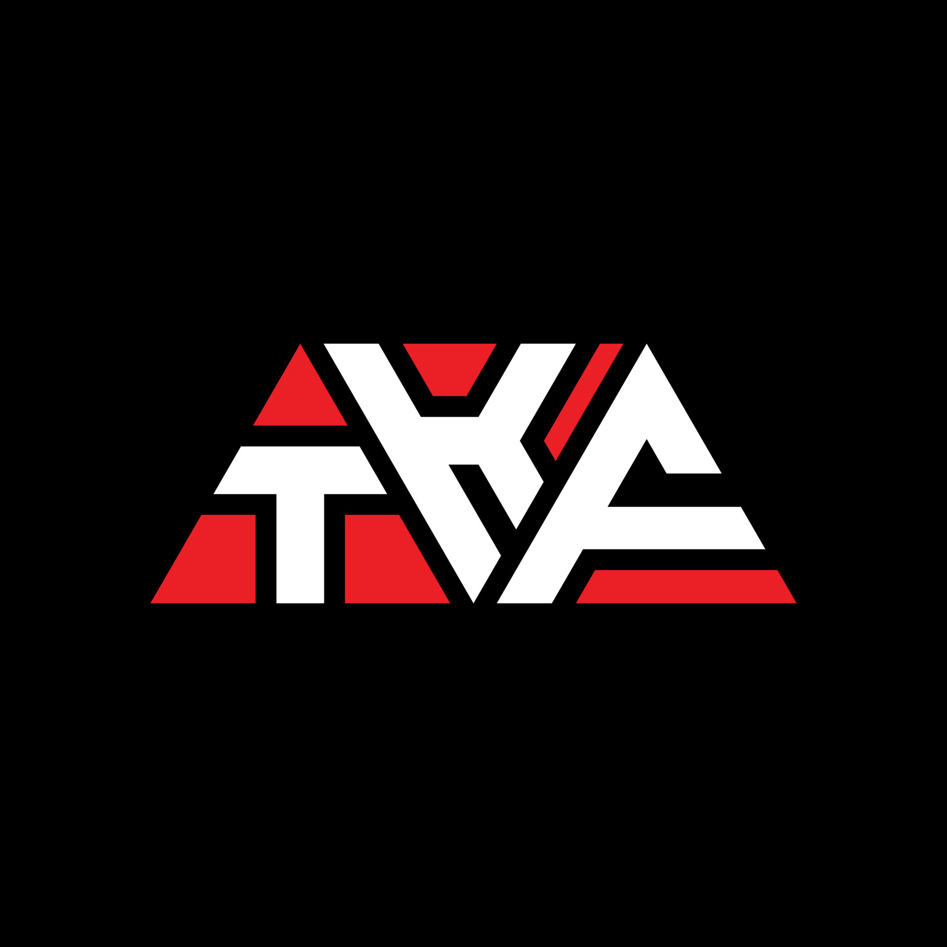 diseño de logotipo de letra triangular tkf con forma de triángulo. monograma de diseño de ...