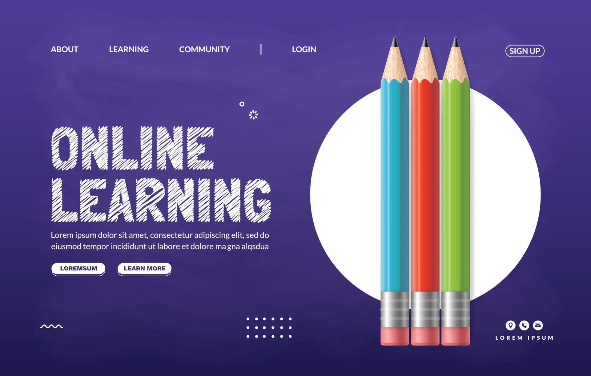 Online courses, learing and tutorials Web banner template. Welcome back ...