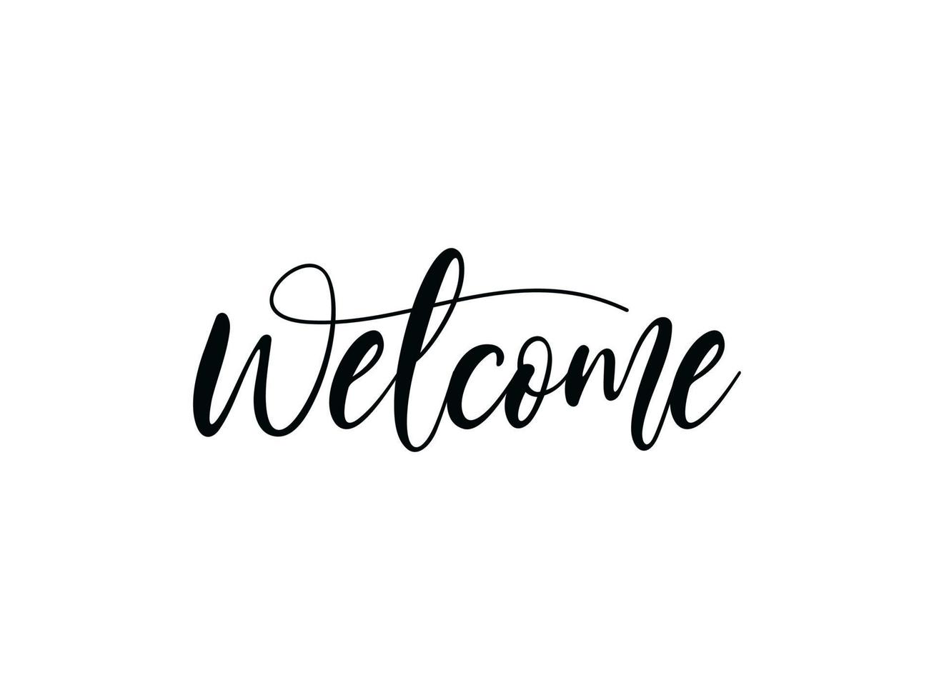 Welcome black text lettering hand written calligraphy isolated on white ... Welcome black text lettering hand written calligraphy isolated on white ...