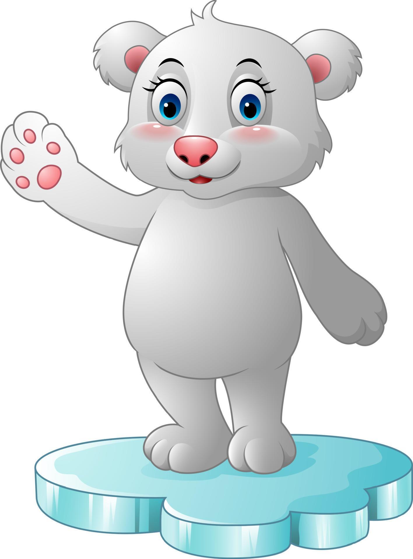 Cute Polar Bear Waving 9321642 Vector Art At Vecteezy