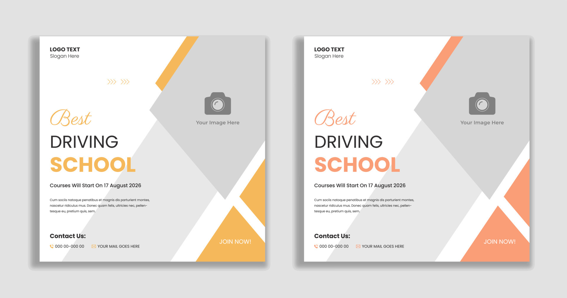 Car driving school web and social media banner 9323321 Vector Art at ...