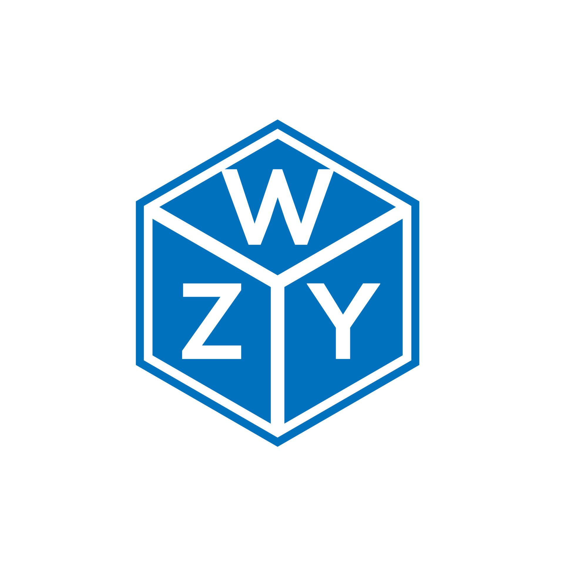 WZY letter logo design on black background. WZY creative initials ...