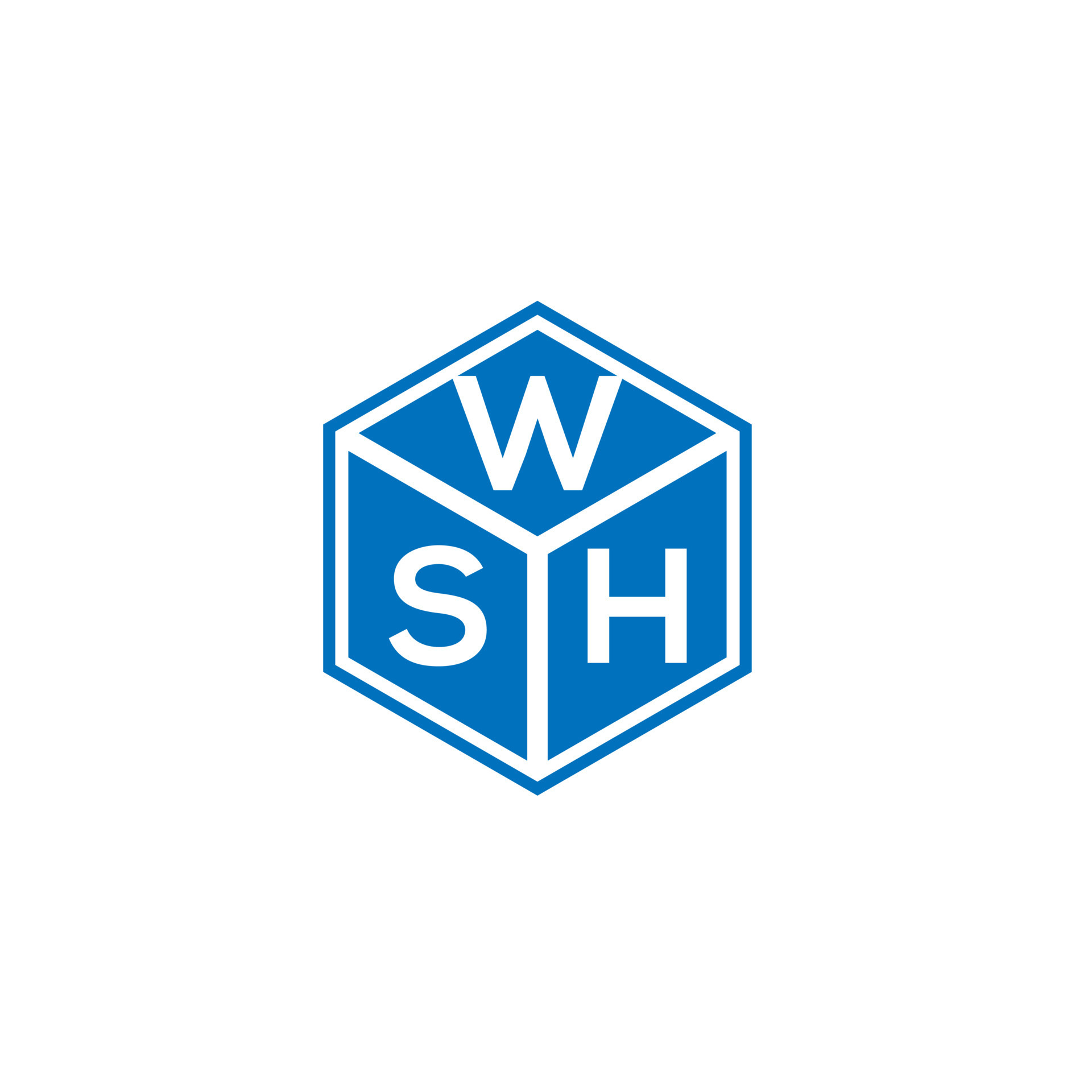 diseño de logotipo de letra wsh sobre fondo negro. wsh creative ...