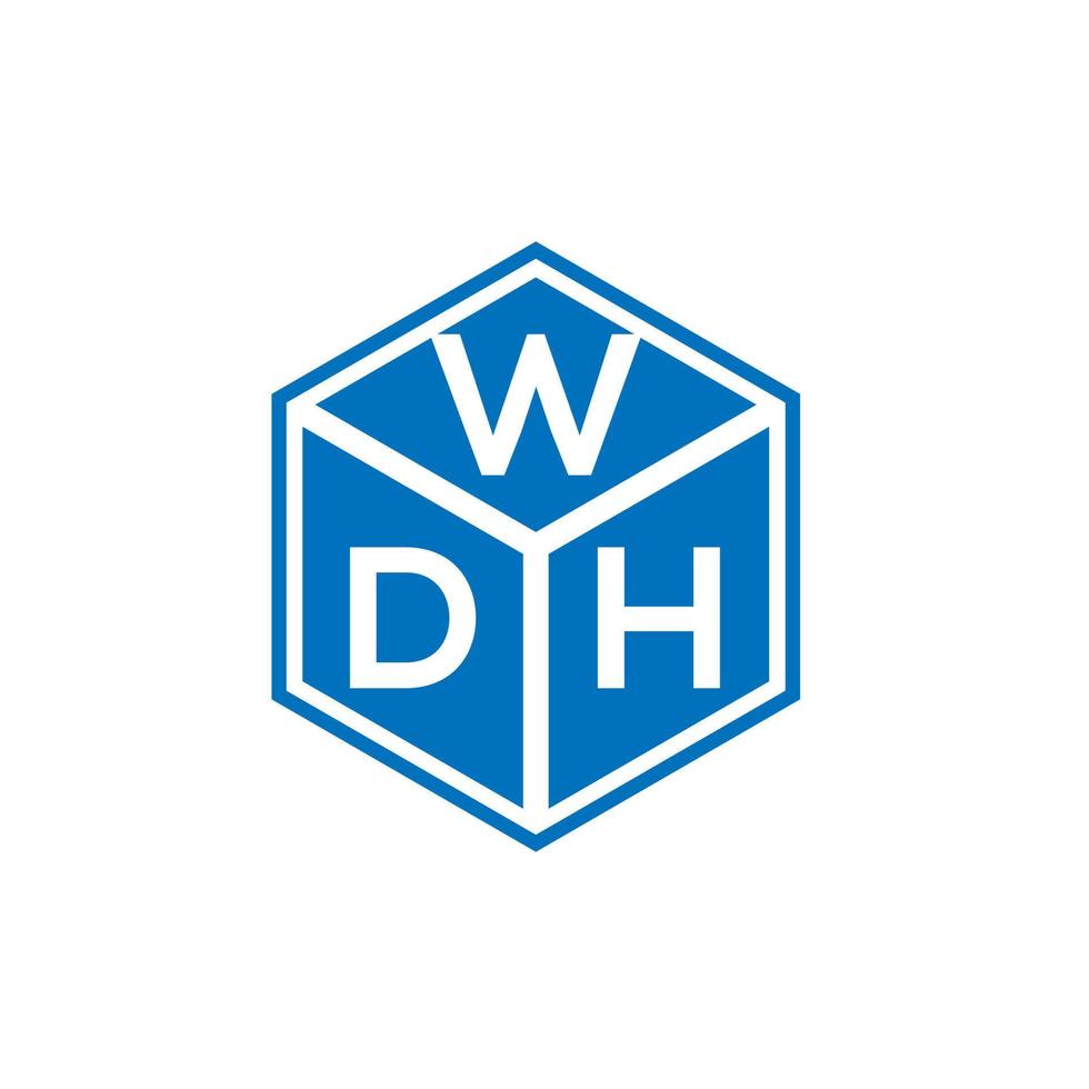 diseño de logotipo de letra wdh sobre fondo negro. concepto de logotipo de letra de iniciales ...