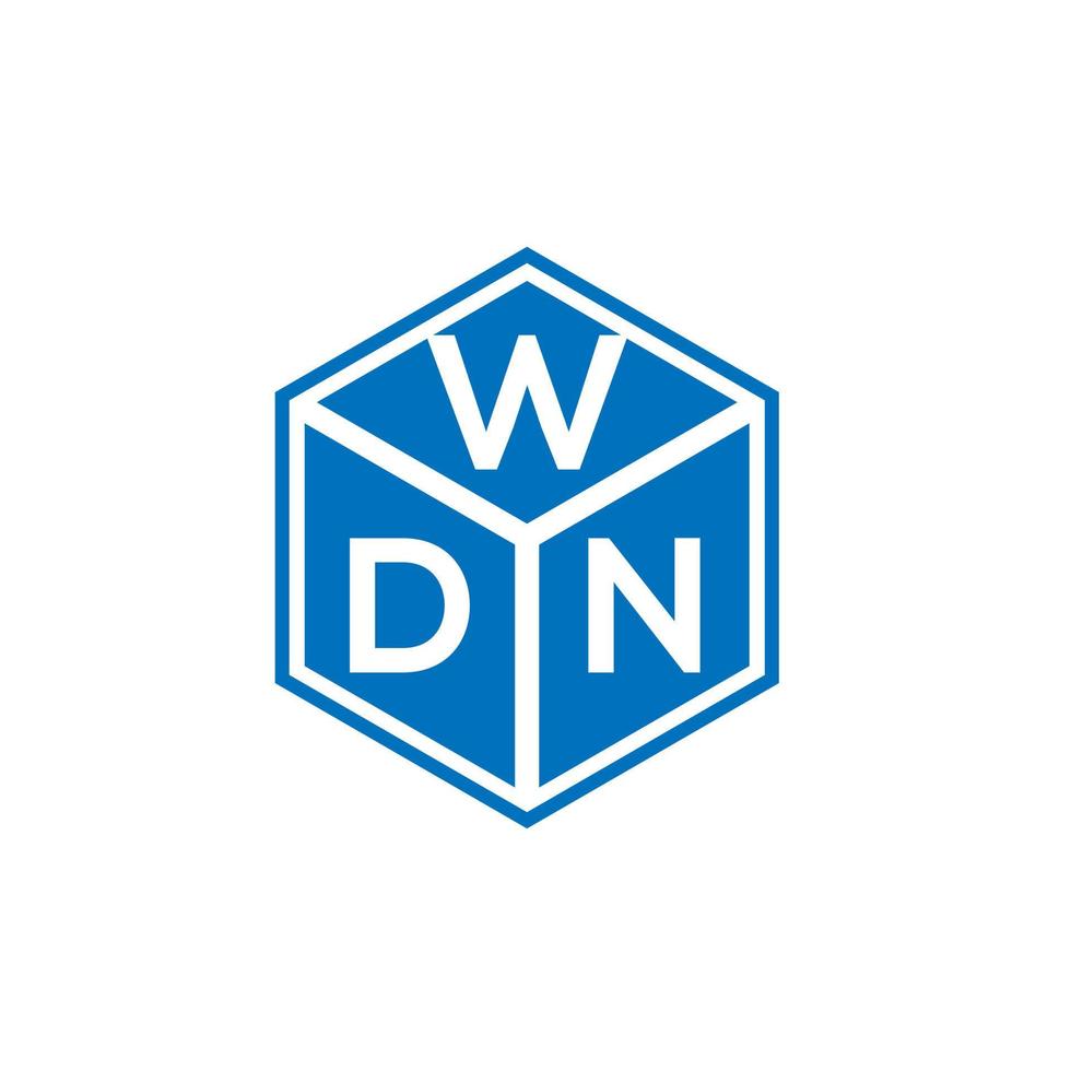 diseño de logotipo de letra wdn sobre fondo negro. concepto de logotipo de letra de iniciales ...