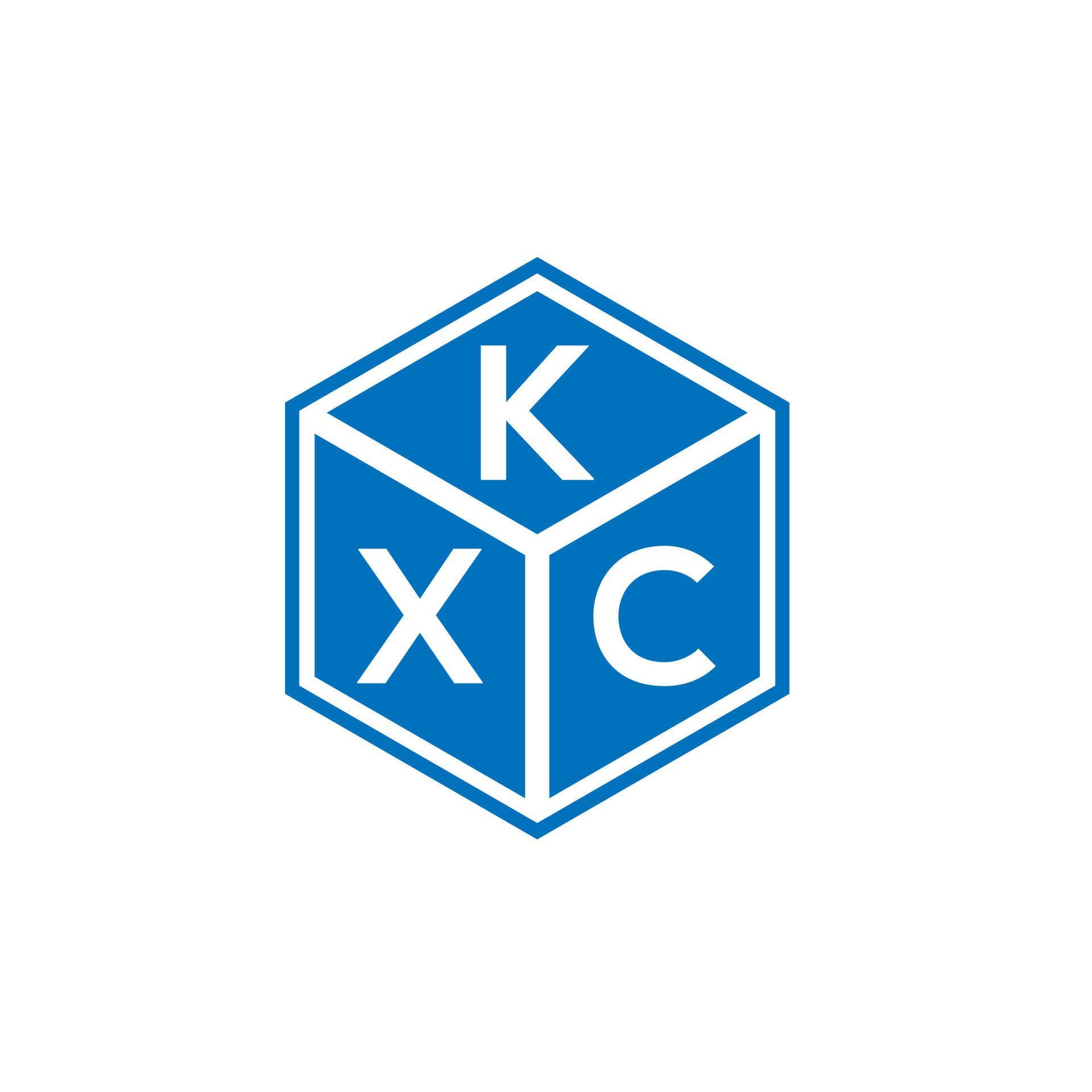 diseño del logotipo de la letra kxc sobre fondo negro. concepto de logotipo de letra de ...