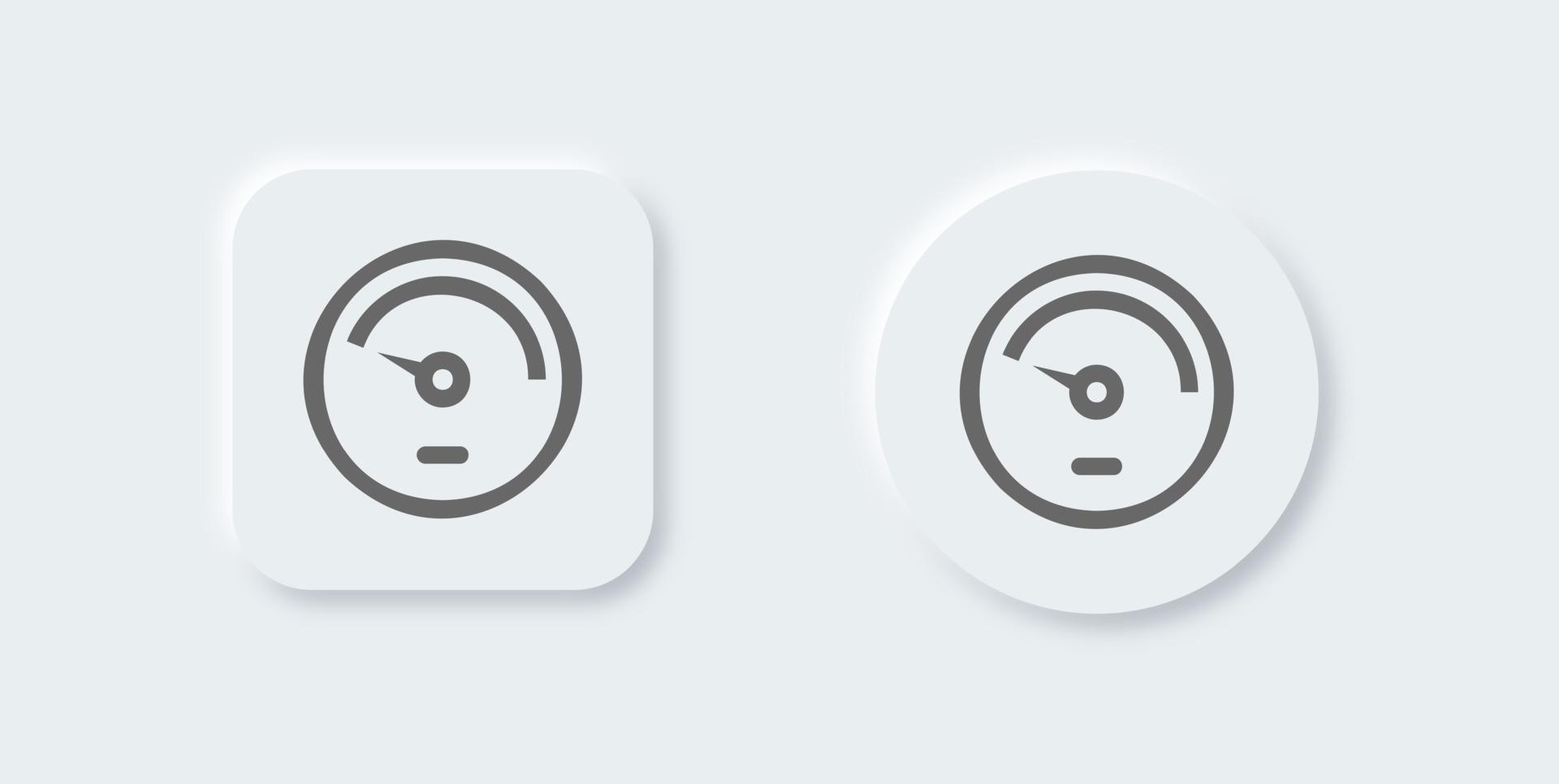 Speedometer Line Icon In Neomorphic Design Style Performance Indicator Signs Vector