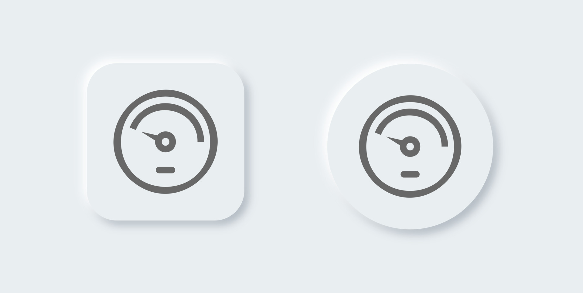 Speedometer Line Icon In Neomorphic Design Style Performance Indicator