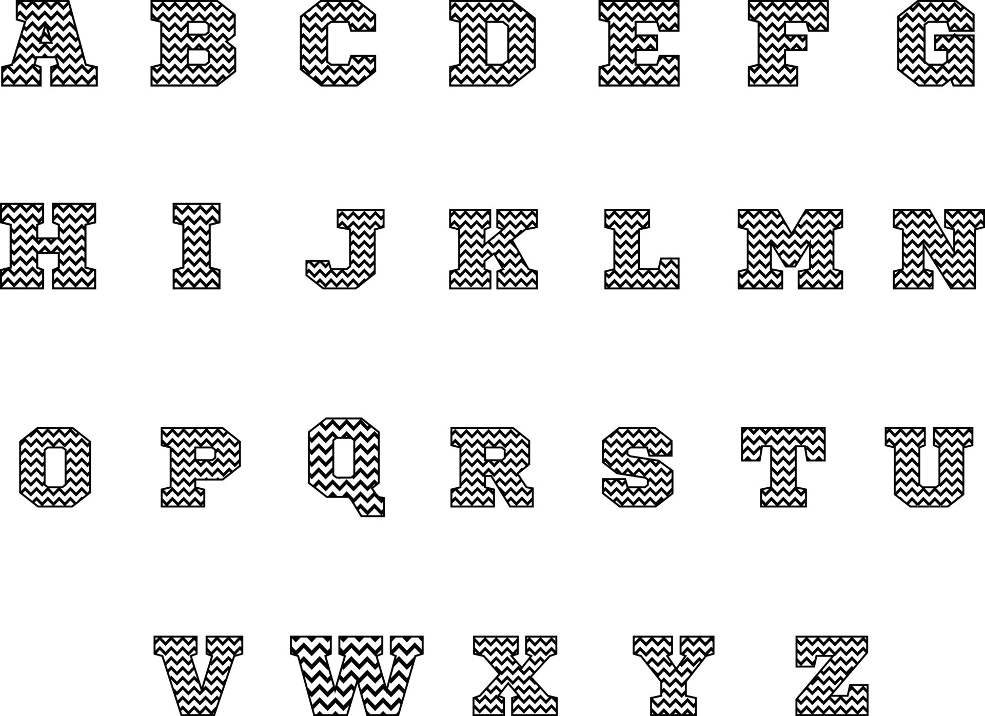 Chevron Printable Alphabet Letters