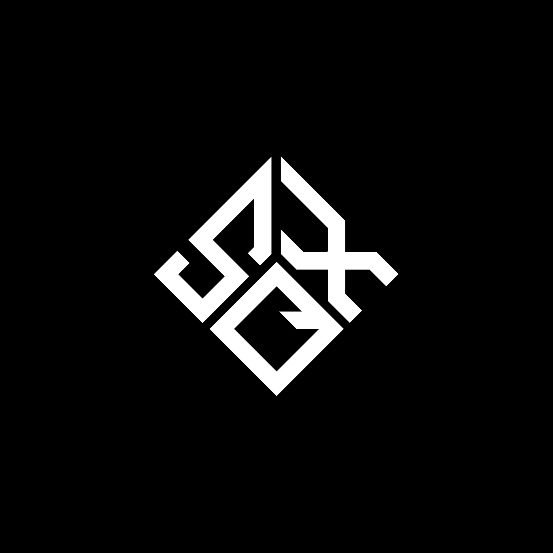 diseño de logotipo de letra sqx sobre fondo negro. concepto de logotipo de letra de iniciales ...
