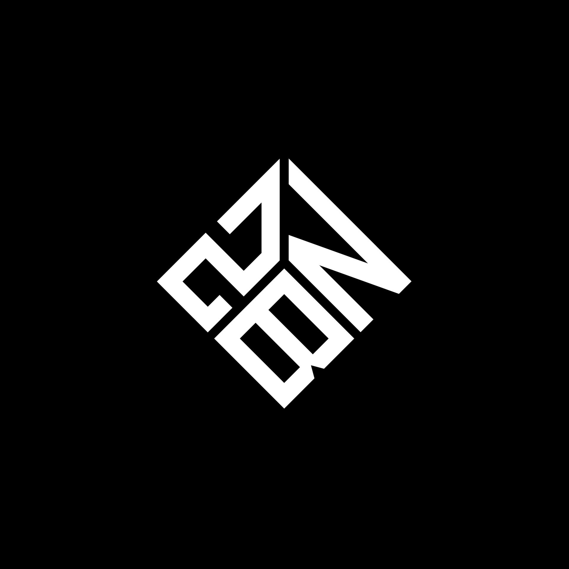 diseño de logotipo de letra zbn sobre fondo negro. concepto de logotipo de letra de iniciales ...