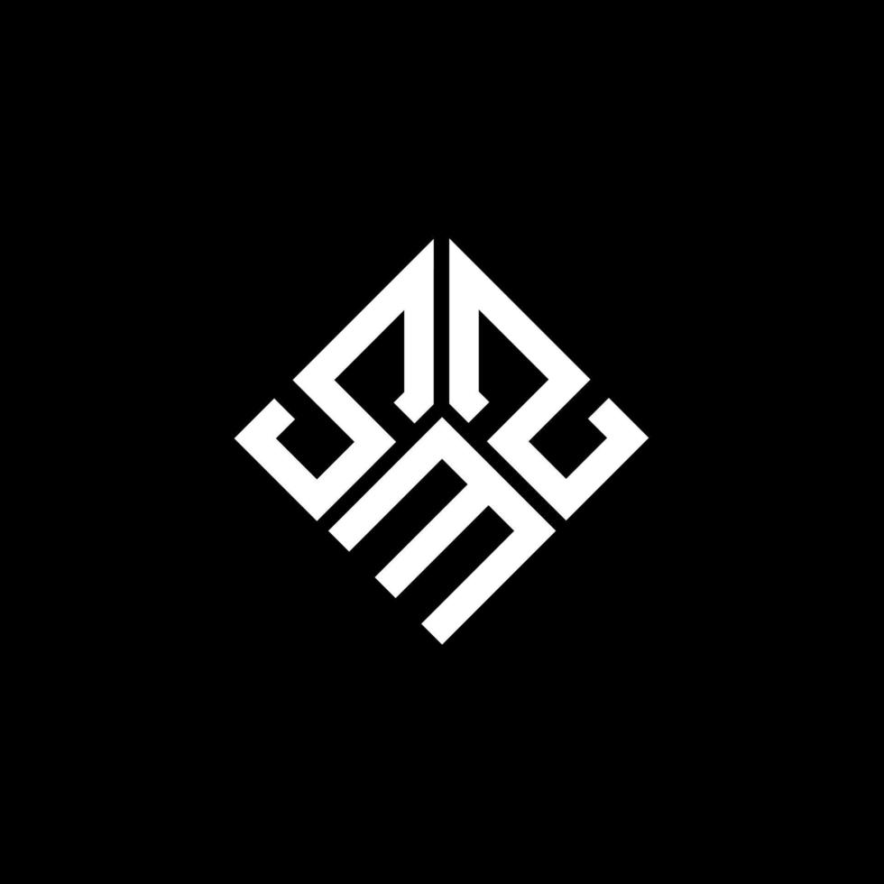 diseño de logotipo de letra smz sobre fondo negro. concepto de logotipo de letra de iniciales ...