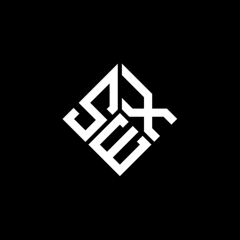 Sex Letter Logo Design On Black Background Sex Creative Initials
