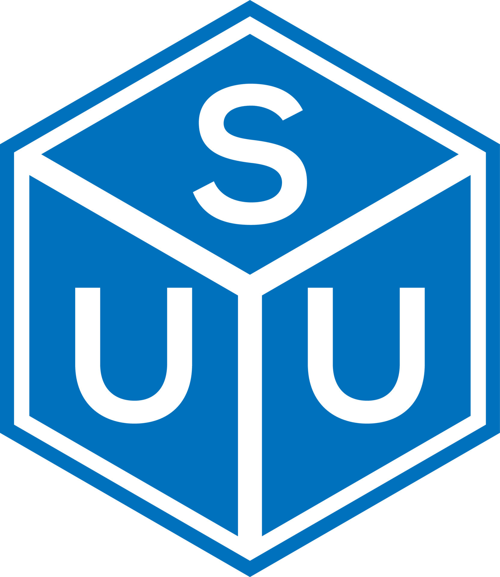SUU letter logo design on black background. SUU creative initials ...