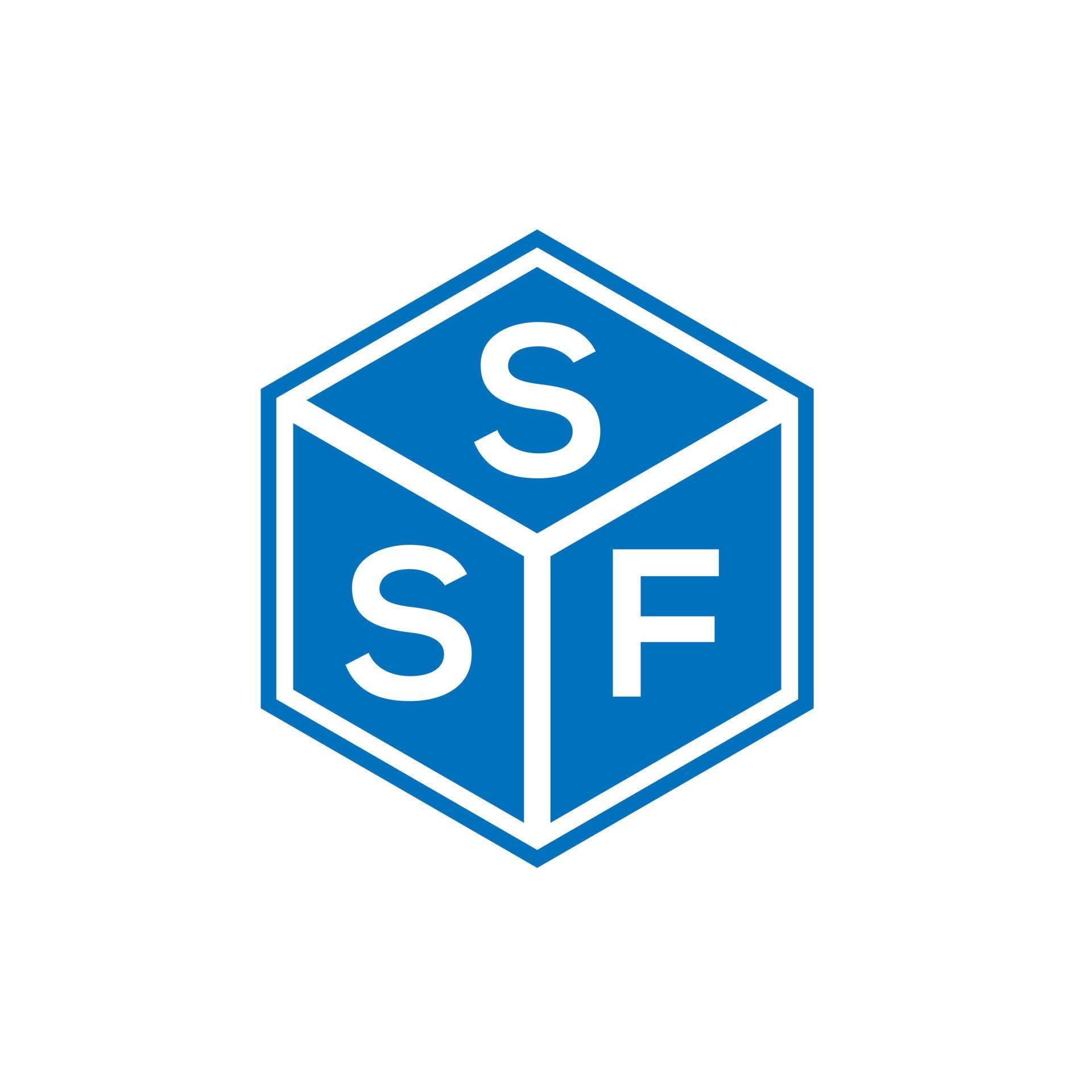 SSF letter logo design on black background. SSF creative initials ...