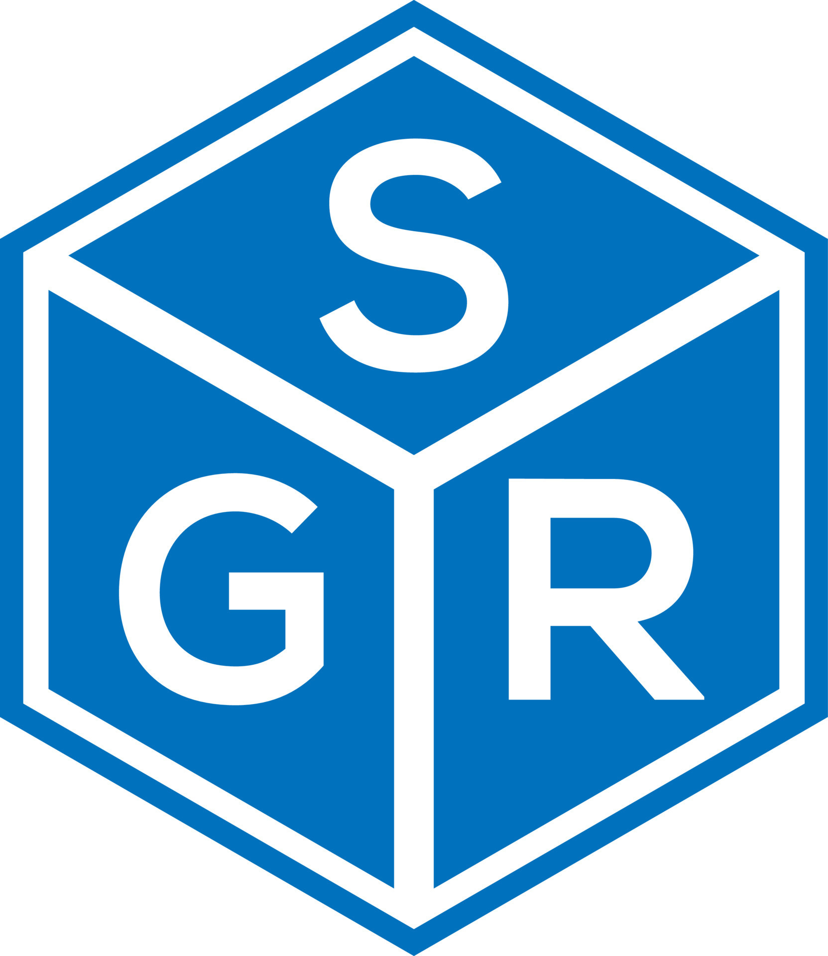diseño del logotipo de la letra sgr sobre fondo negro. concepto de ...