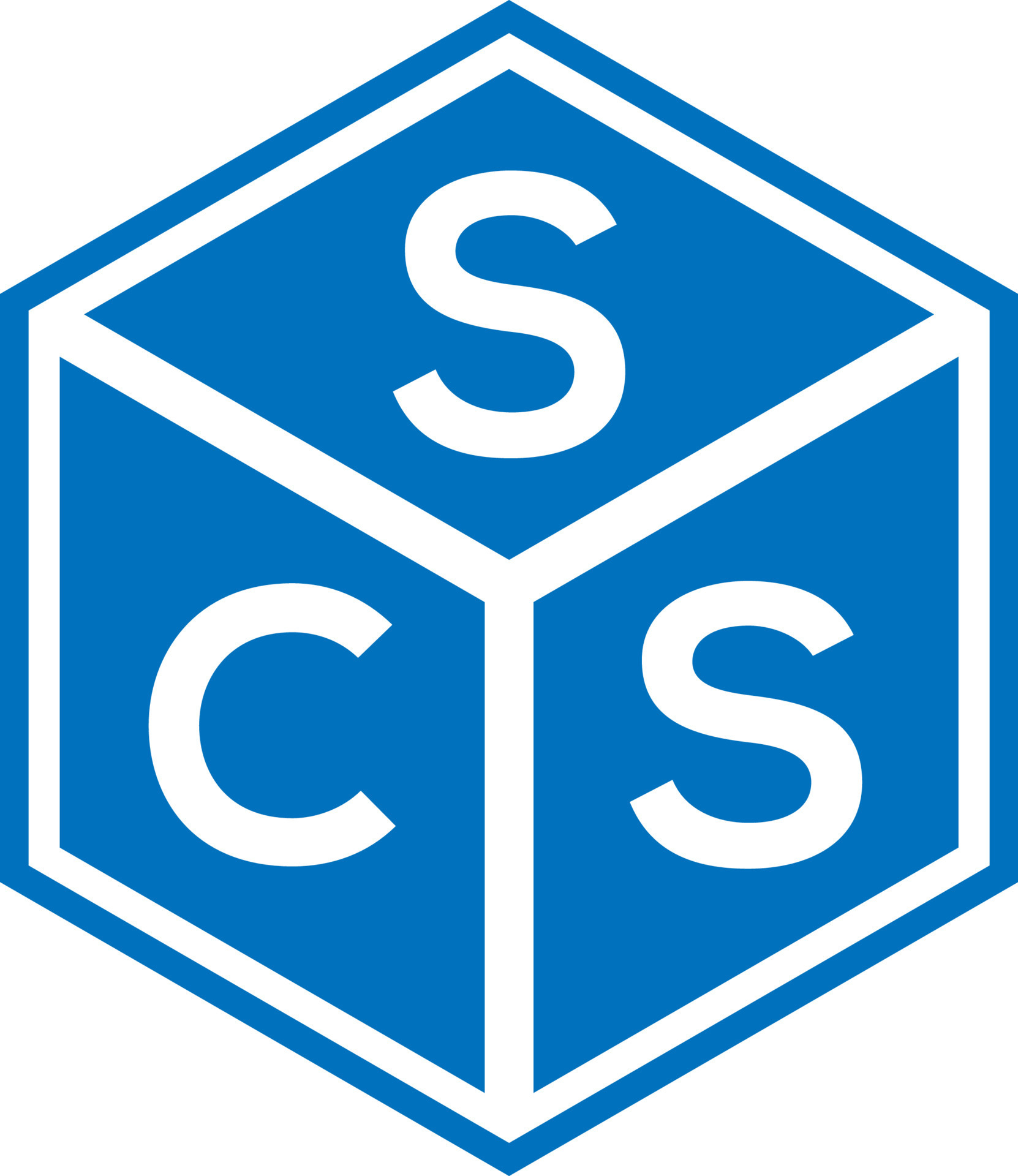 diseño de logotipo de letra scs sobre fondo negro. concepto de logotipo ...
