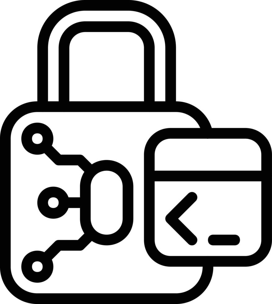 Cyber security app icon symbolized by electronic lock and coding app ...