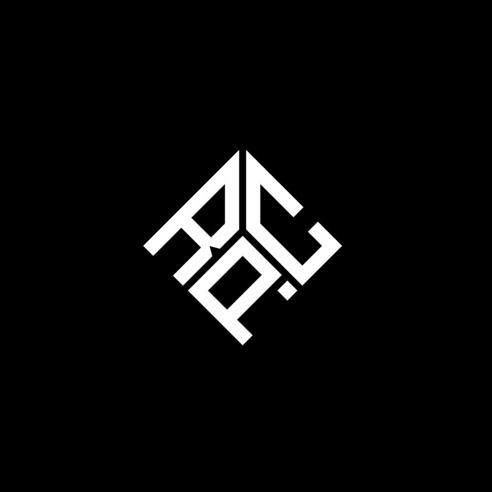 diseño de logotipo de letra rpc sobre fondo negro. concepto de logotipo de letra de iniciales ...