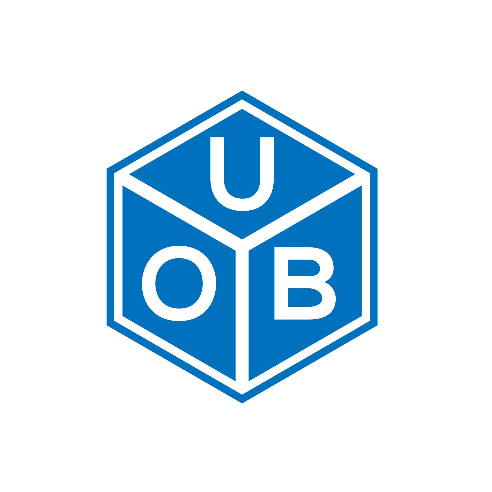 diseño de logotipo de letra uob sobre fondo negro. concepto de logotipo de letra de iniciales ...