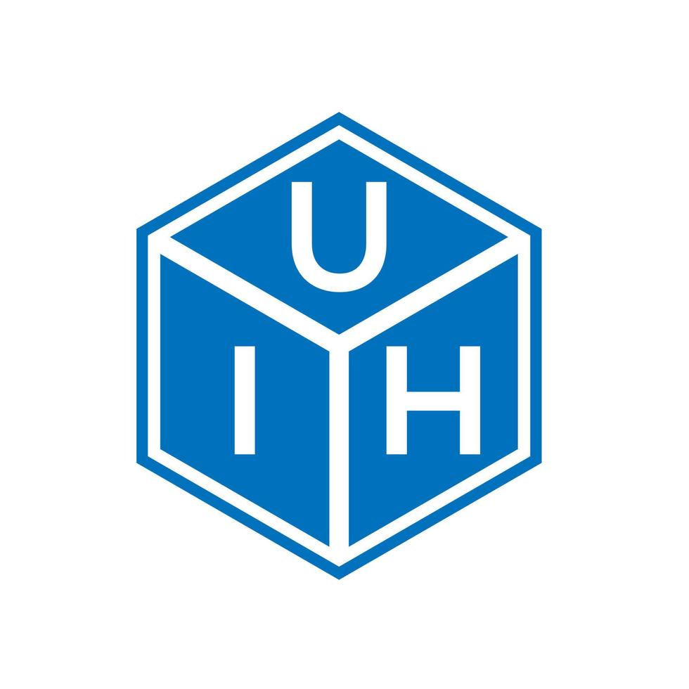 diseño de logotipo de letra uih sobre fondo negro. concepto de logotipo de letra de iniciales ...