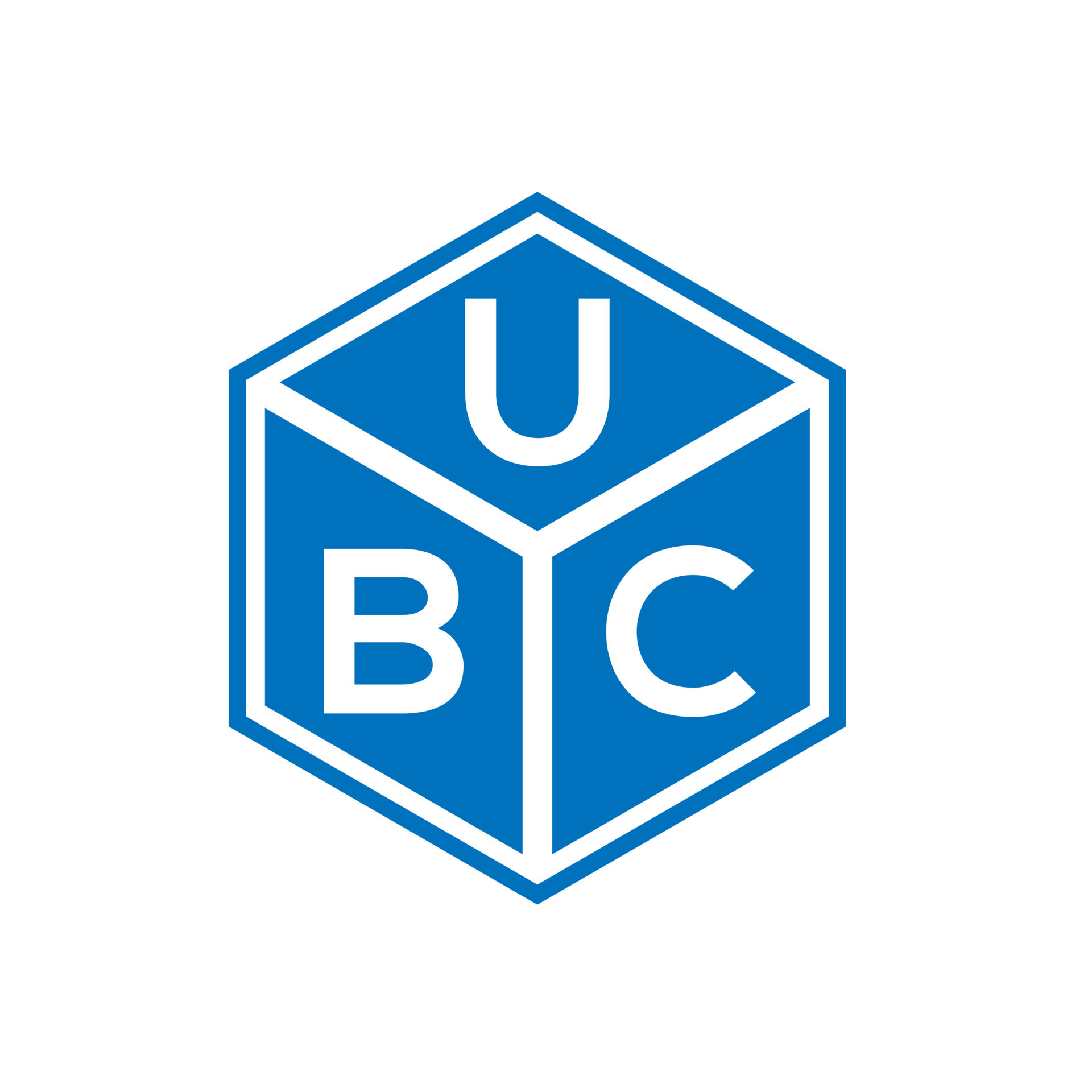 diseño de logotipo de letra ubc sobre fondo negro. concepto de logotipo de letra de iniciales ...