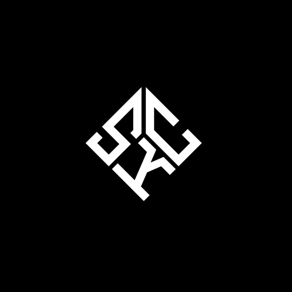 diseño de logotipo de letra skc sobre fondo negro. Concepto de logotipo de letra de iniciales ...