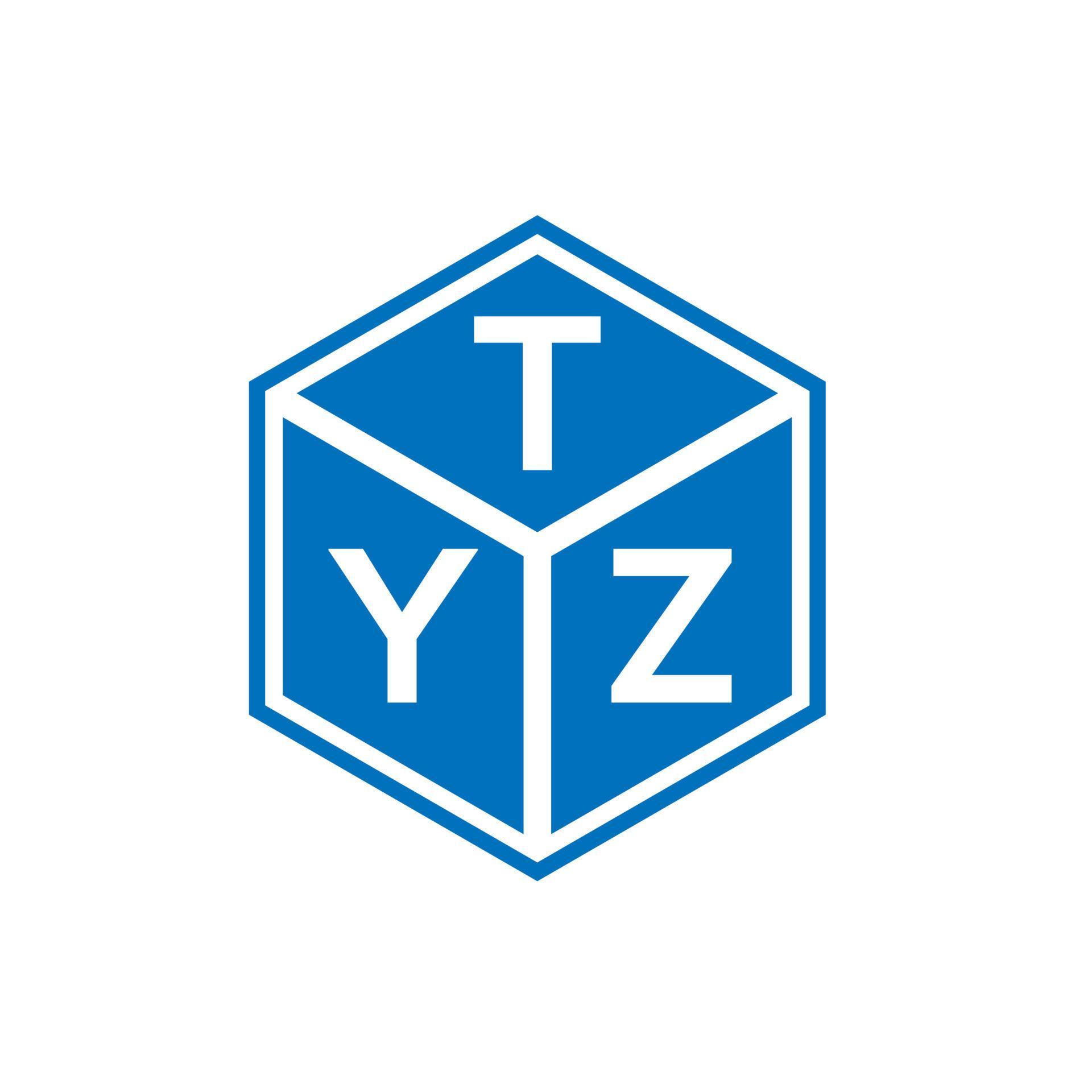 TYZ letter logo design on black background. TYZ creative initials ...