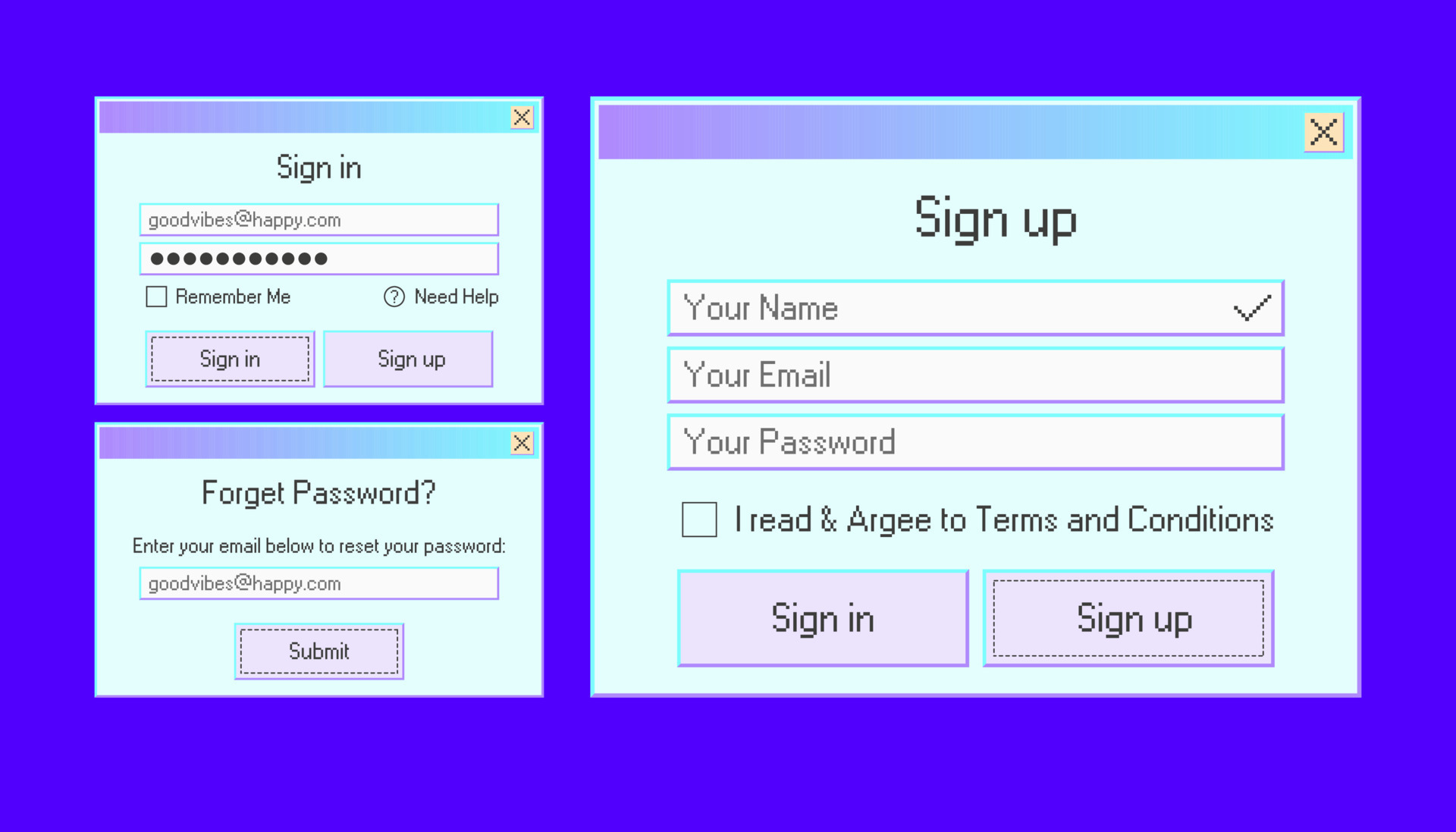 Login retro ui form design. Vector sign in page template from 90s old ... Login retro ui form design. Vector sign in page template from 90s old ...