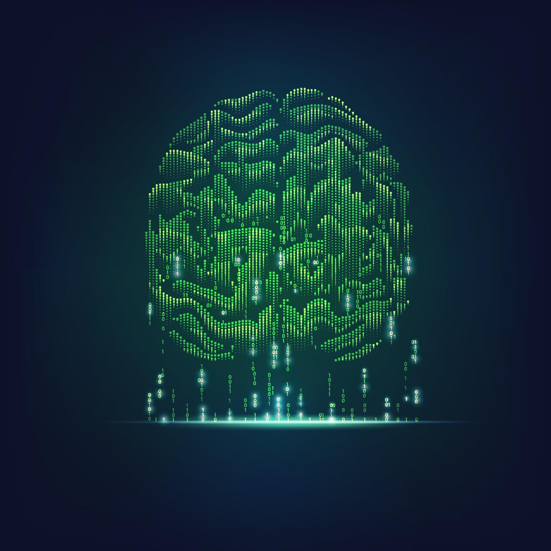 green binary brain 9335404 Vector Art at Vecteezy