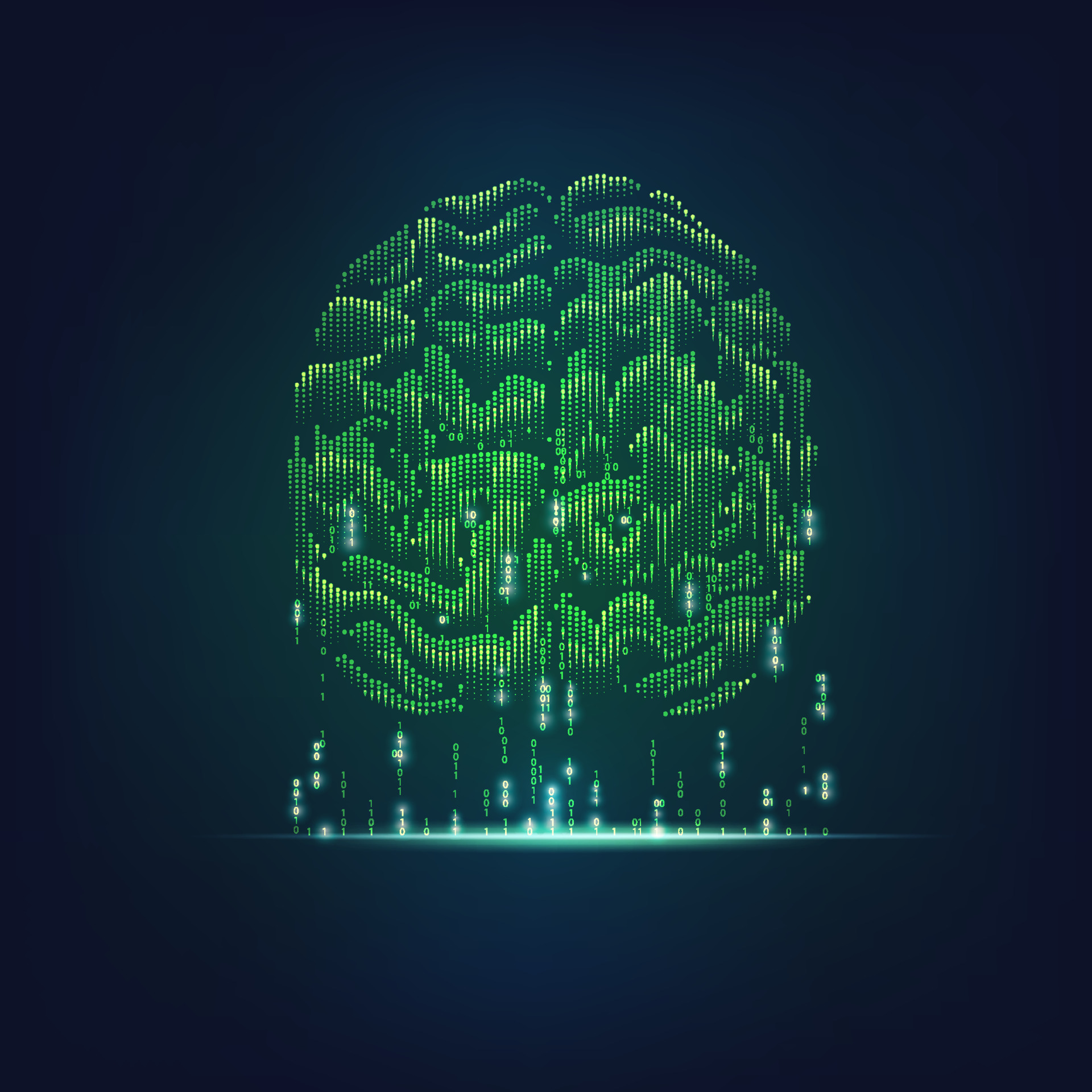 green binary brain 9335404 Vector Art at Vecteezy