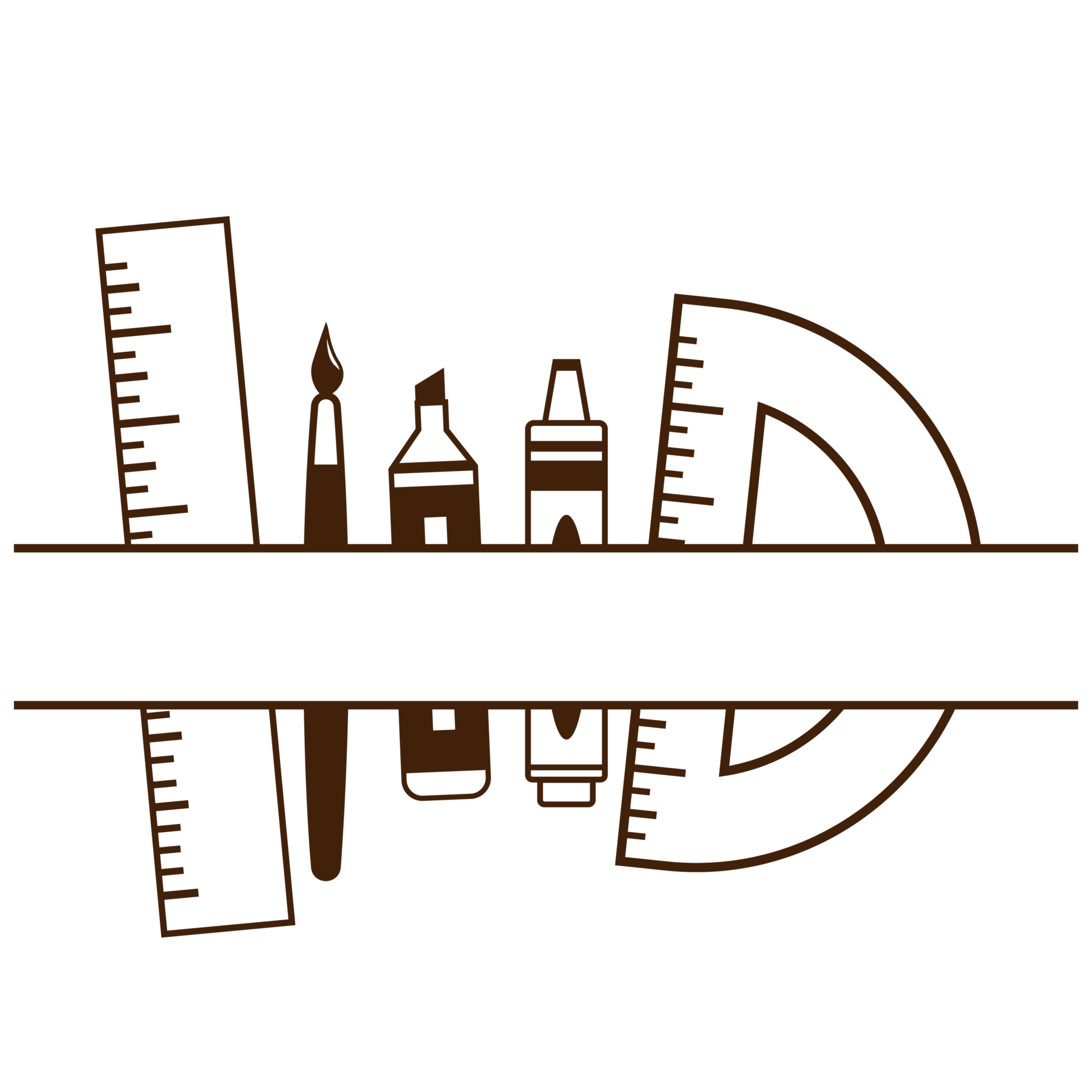Teacher School Supplies Split Monogram 9336539 Png