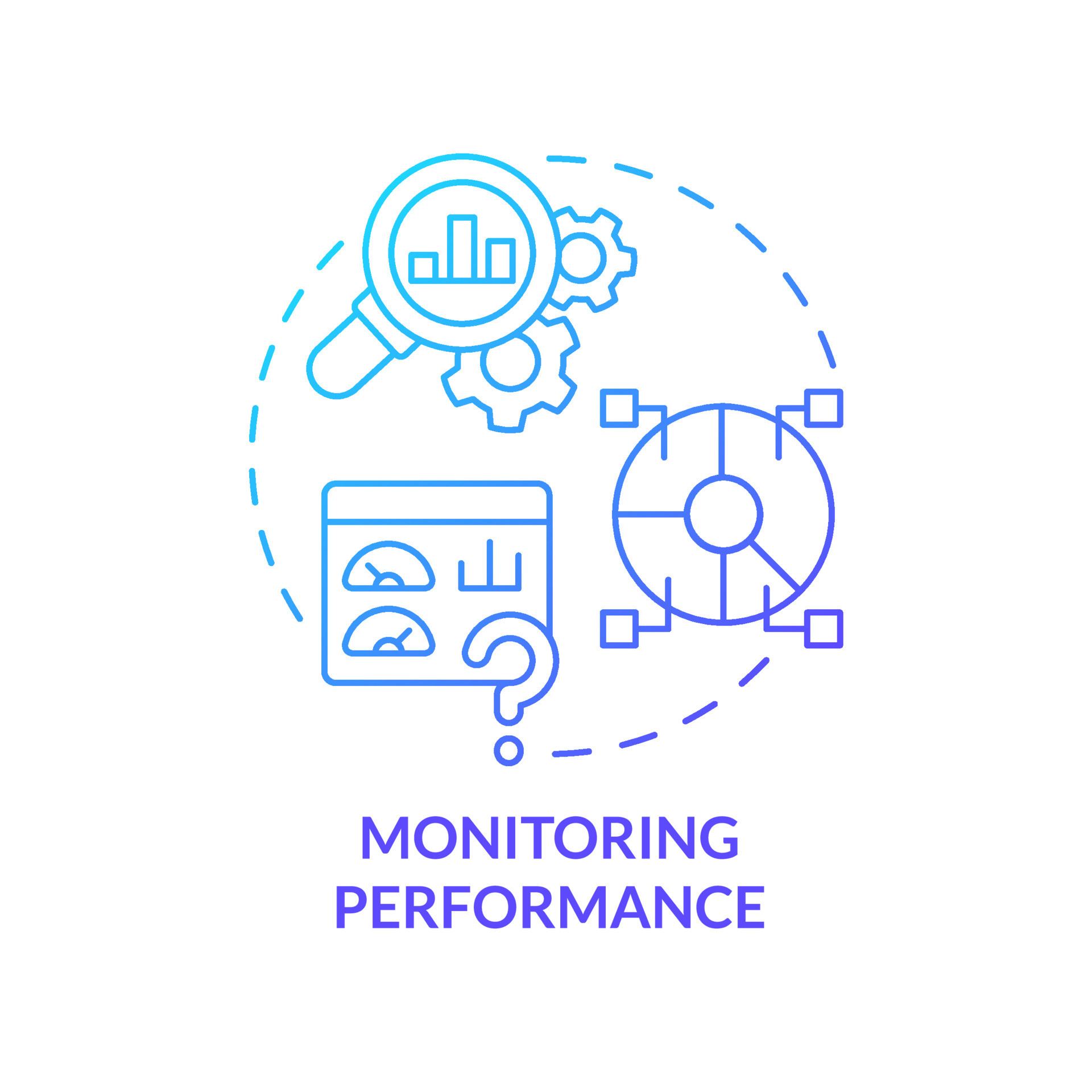 Monitoring Performance Blue Gradient Concept Icon Common Challenge Facing Business Abstract