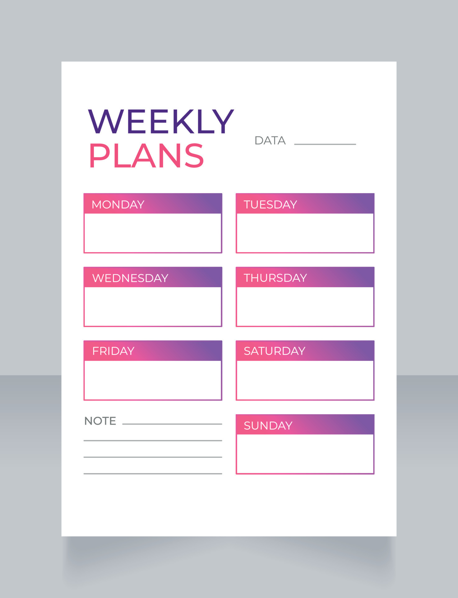 Weekly Physical Activities Planner Worksheet Design Template Printable Weekly Physical Activities Planner Worksheet Design Template Printable