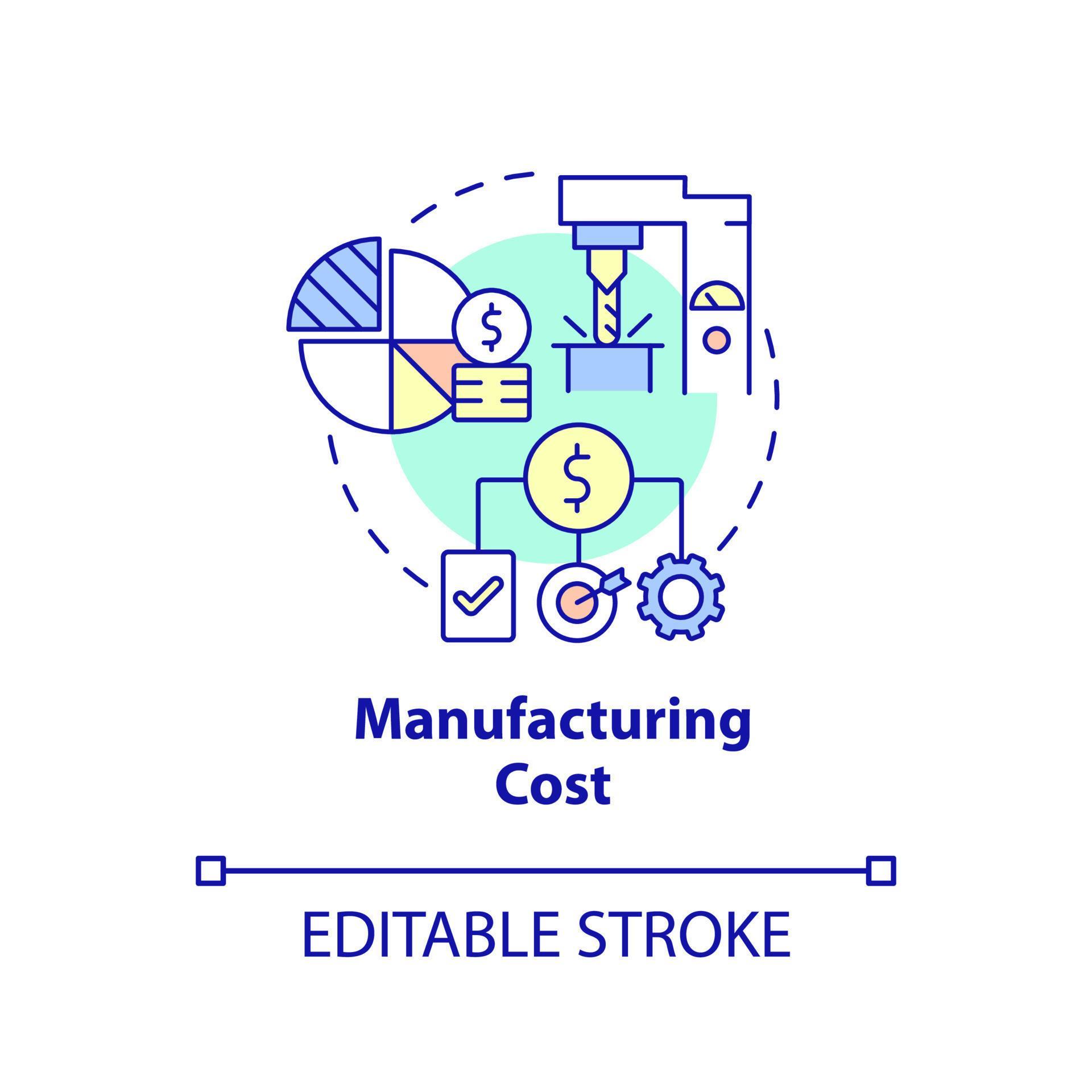 Manufacturing cost concept icon. Material expenditures. Production ...