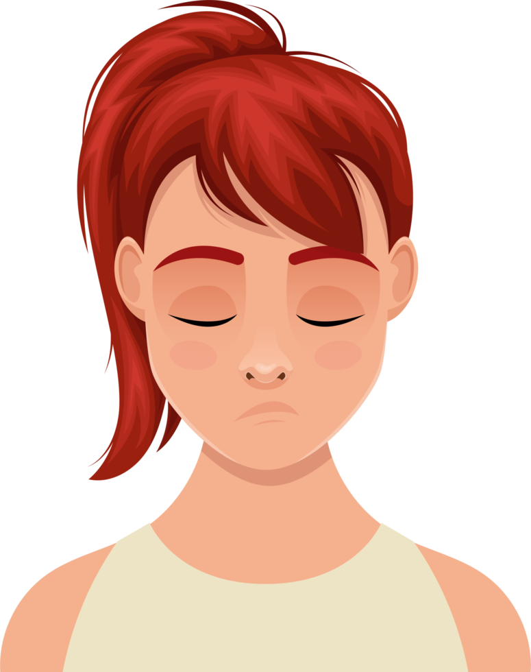 Woman Face Expression Clipart Design Illustration 9342364 Png