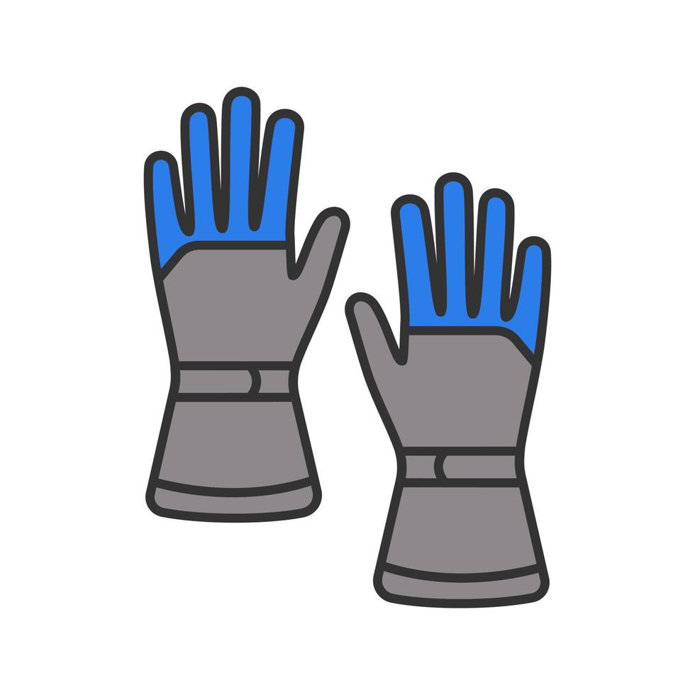 Winter ski gloves color icon. Snowproof gloves. Isolated vector ... Winter ski gloves color icon. Snowproof gloves. Isolated vector ...
