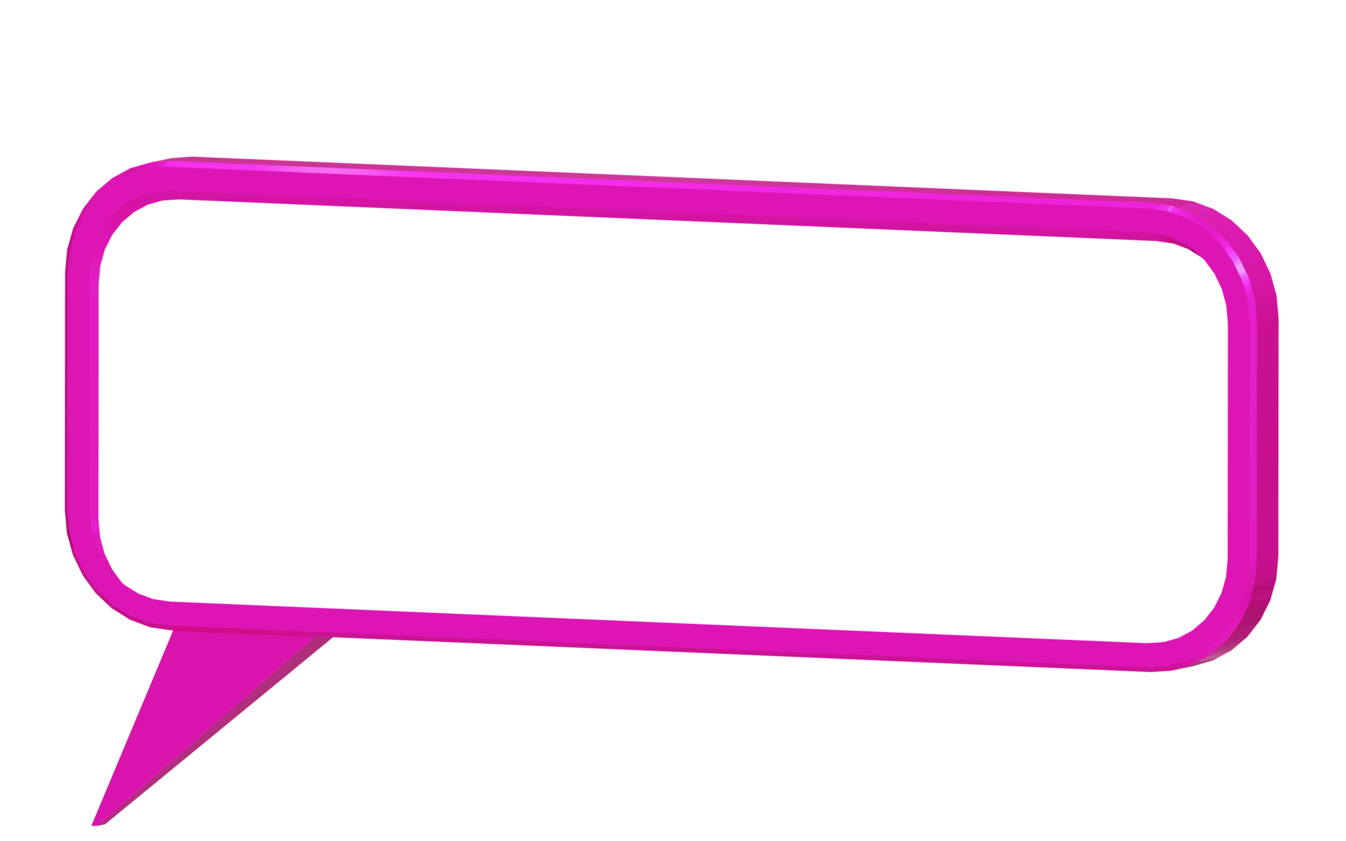 Pratbubblan Ram 3d Rosa Glansig Pratbubbla Ram Isolerad På Vit