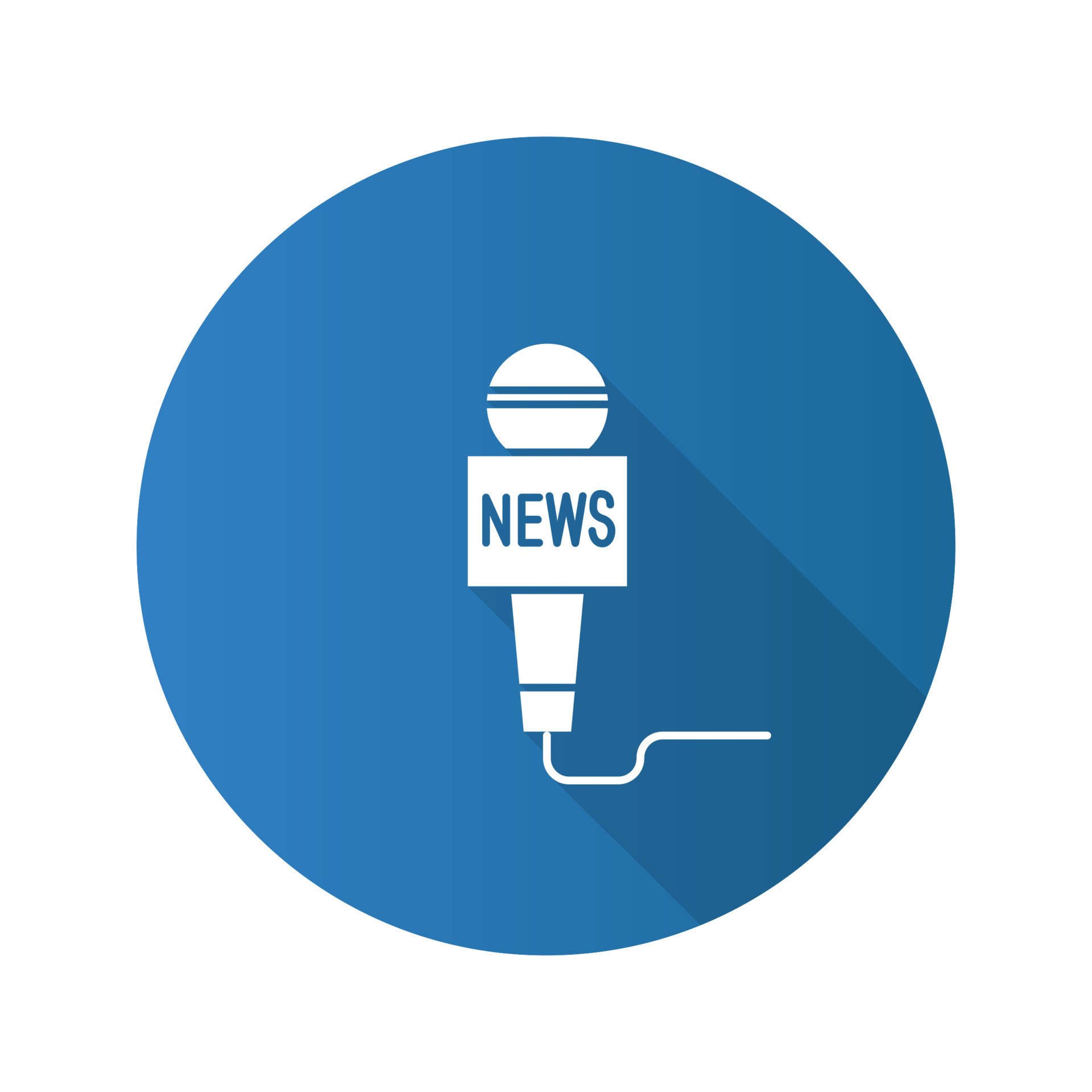 Icono De Glifo De Sombra Larga De Diseño Plano De Noticias De