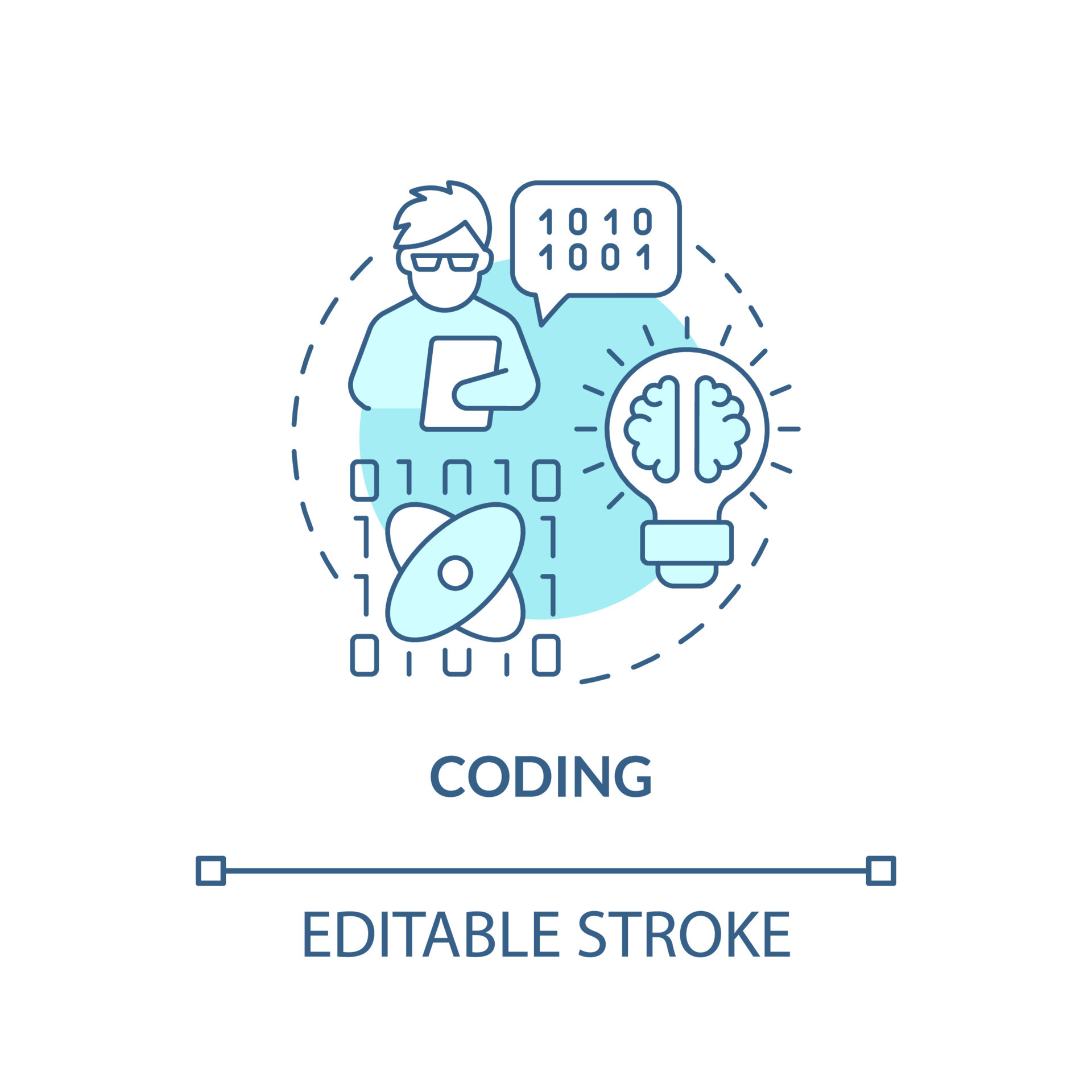 Coding Turquoise Concept Icon Computer Programming Language Major