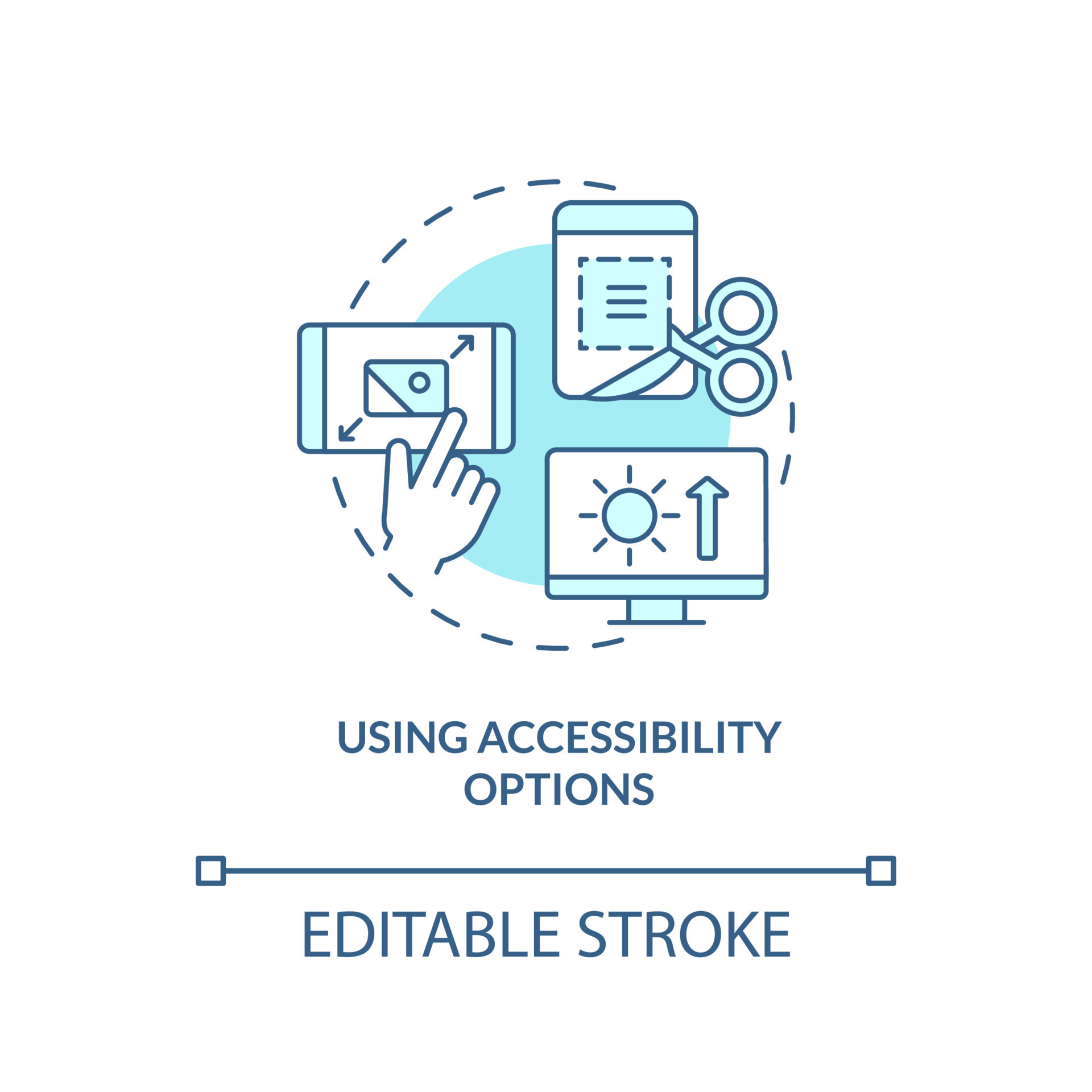 Using Accessibility Options Turquoise Concept Icon Digital Basic Foundation Skills Abstract