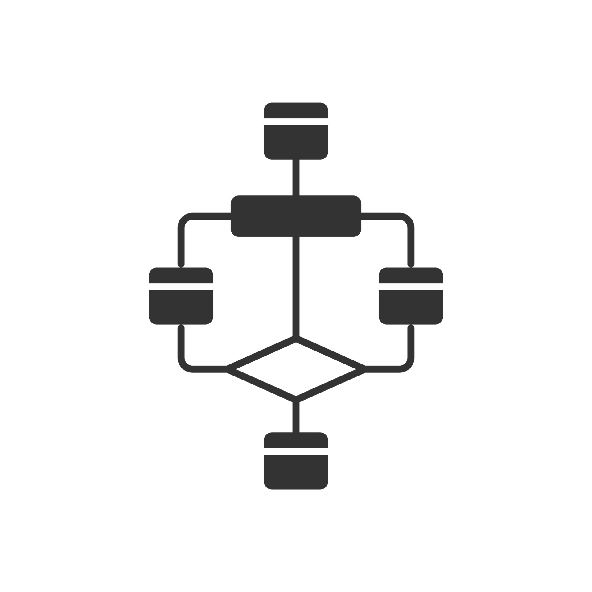 Flowchart glyph icon. Diagram. Visualization of problem solving stages. Graphical representation ...