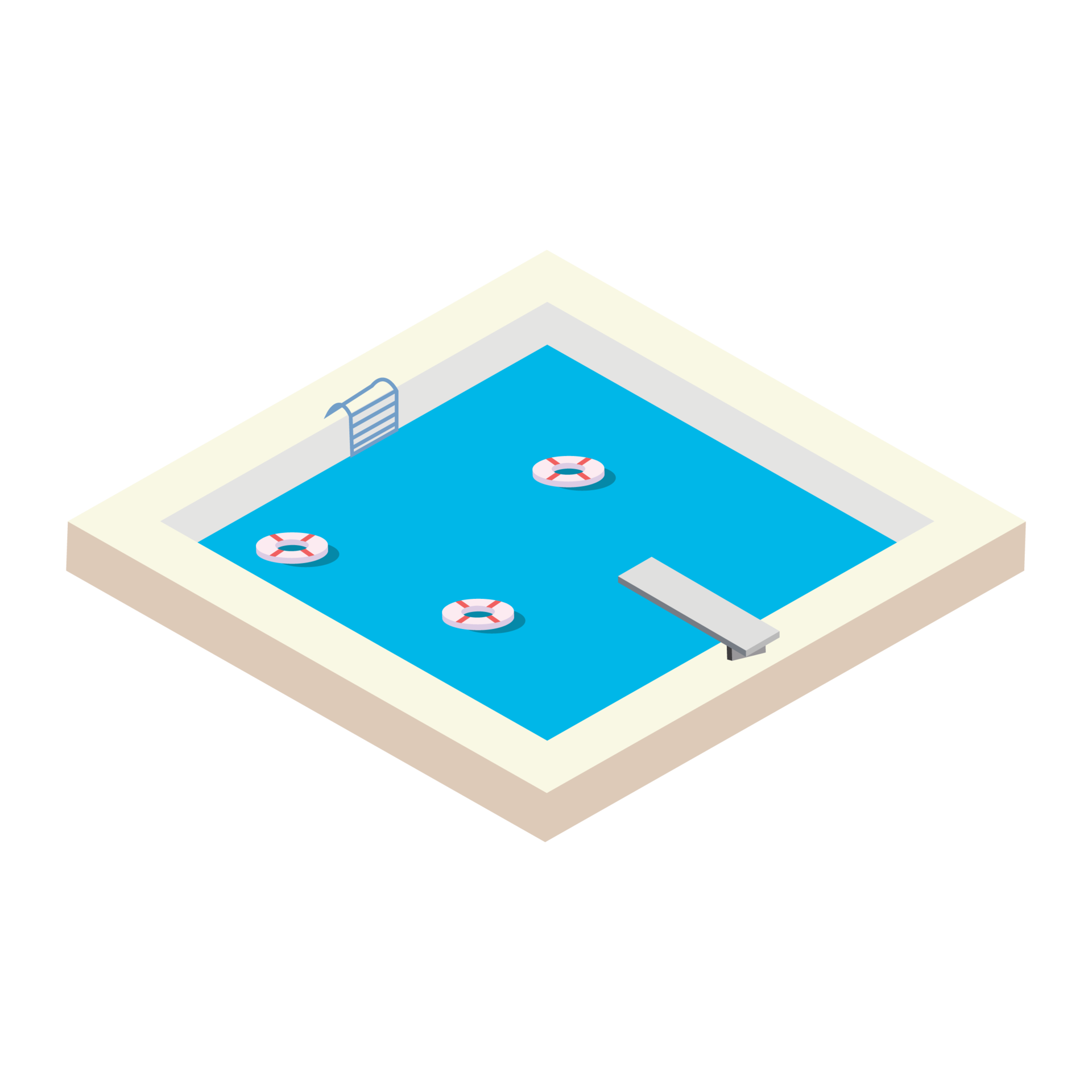 2 5d Swimming Pool Vector Design With The Lifebuoy Concept Swimming