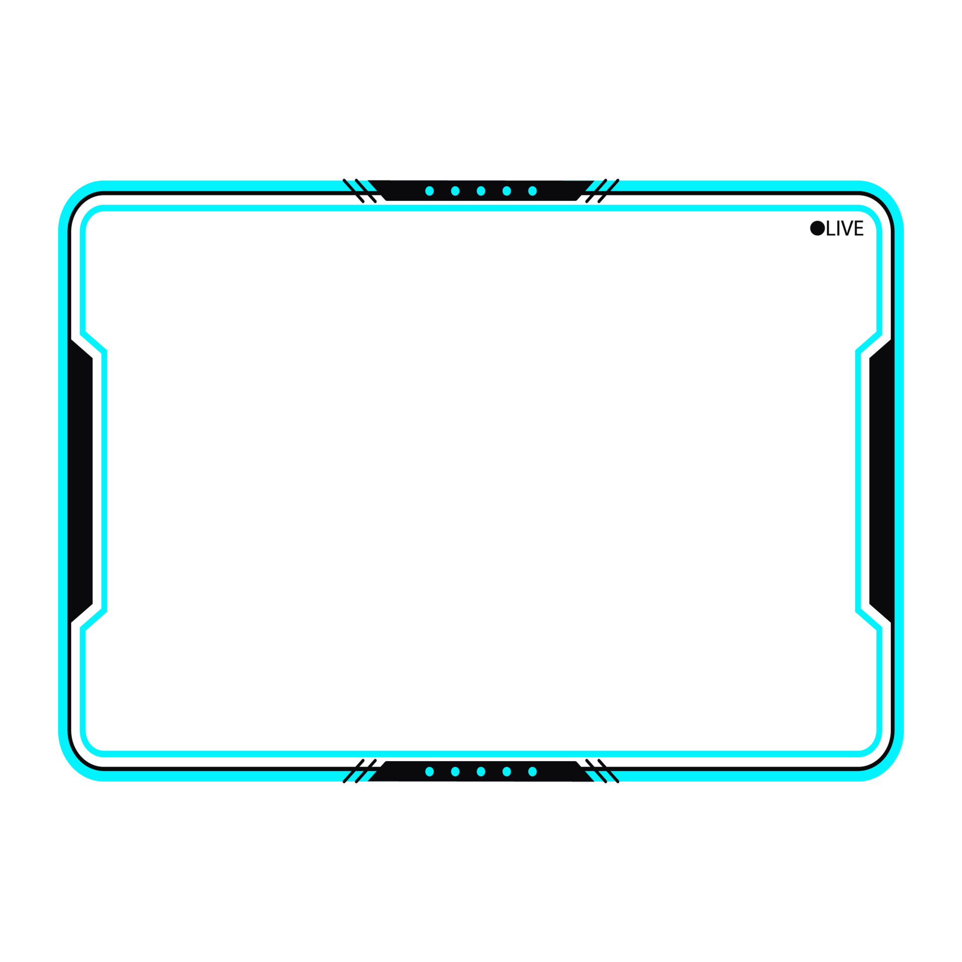 Stylish gaming frame overlay for the live streamer. Gamer overlay for live streamers. Light blue ...