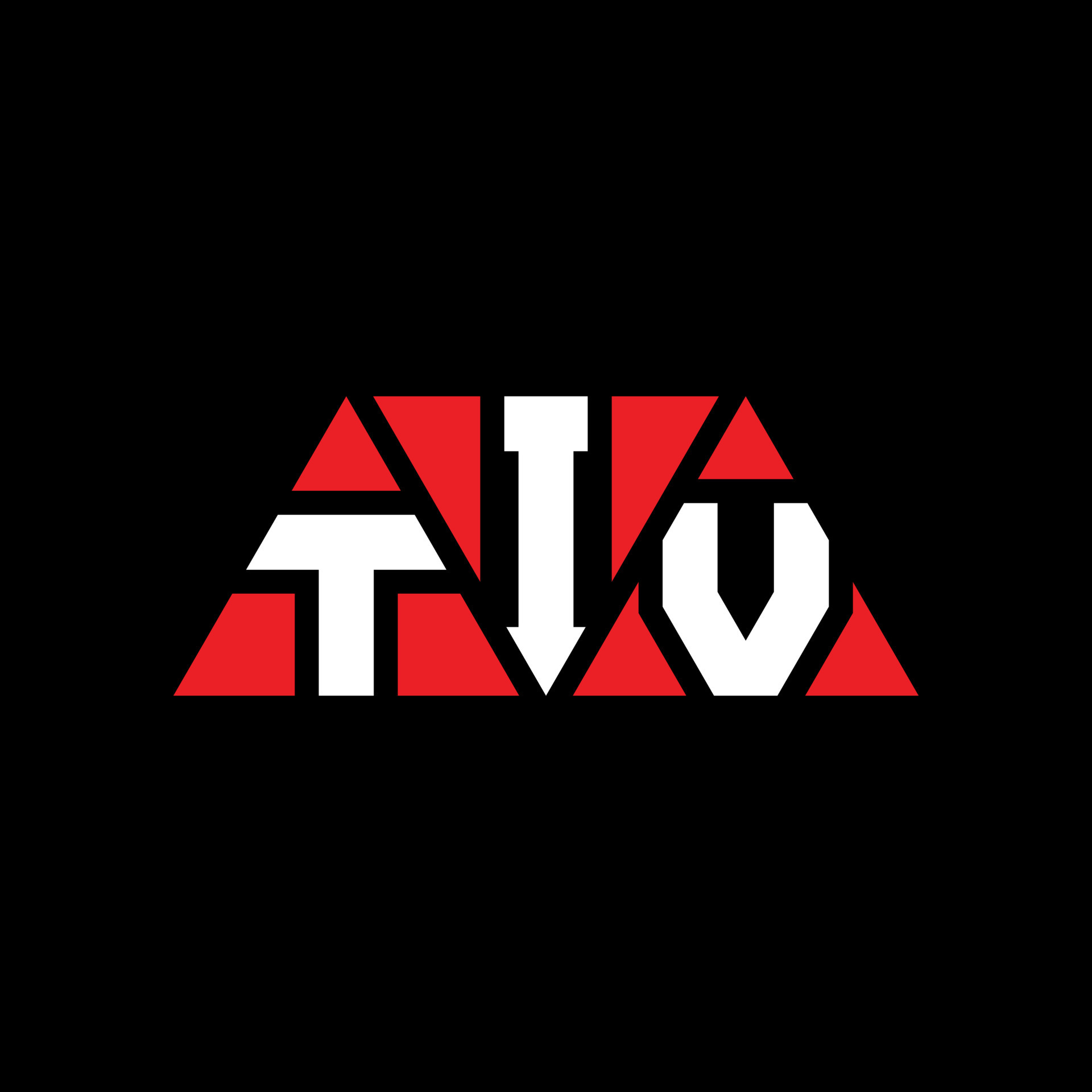 TIV triangle letter logo design with triangle shape. TIV triangle logo ...