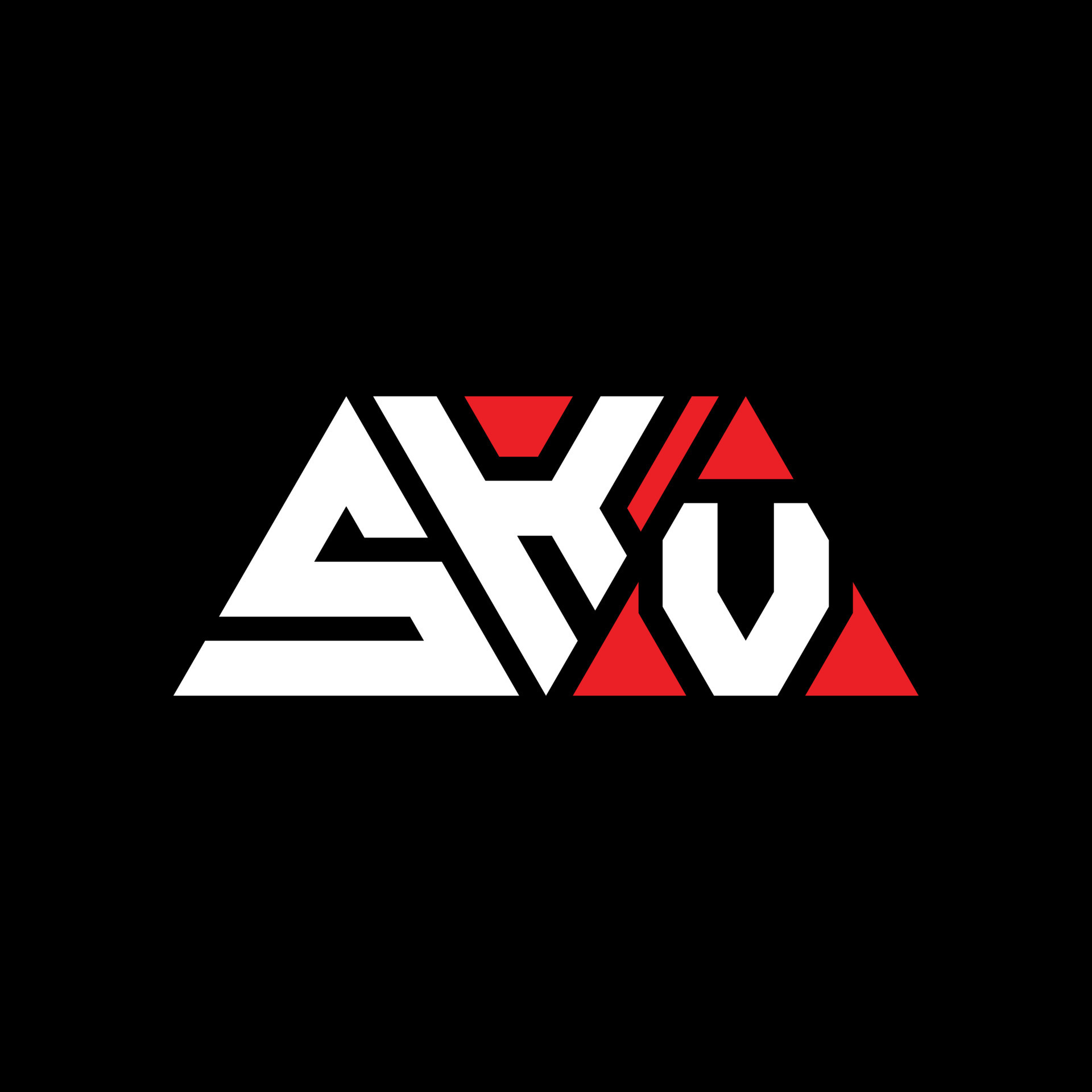 Diseño de logotipo de letra triangular skv con forma de triángulo. monograma de diseño del ...