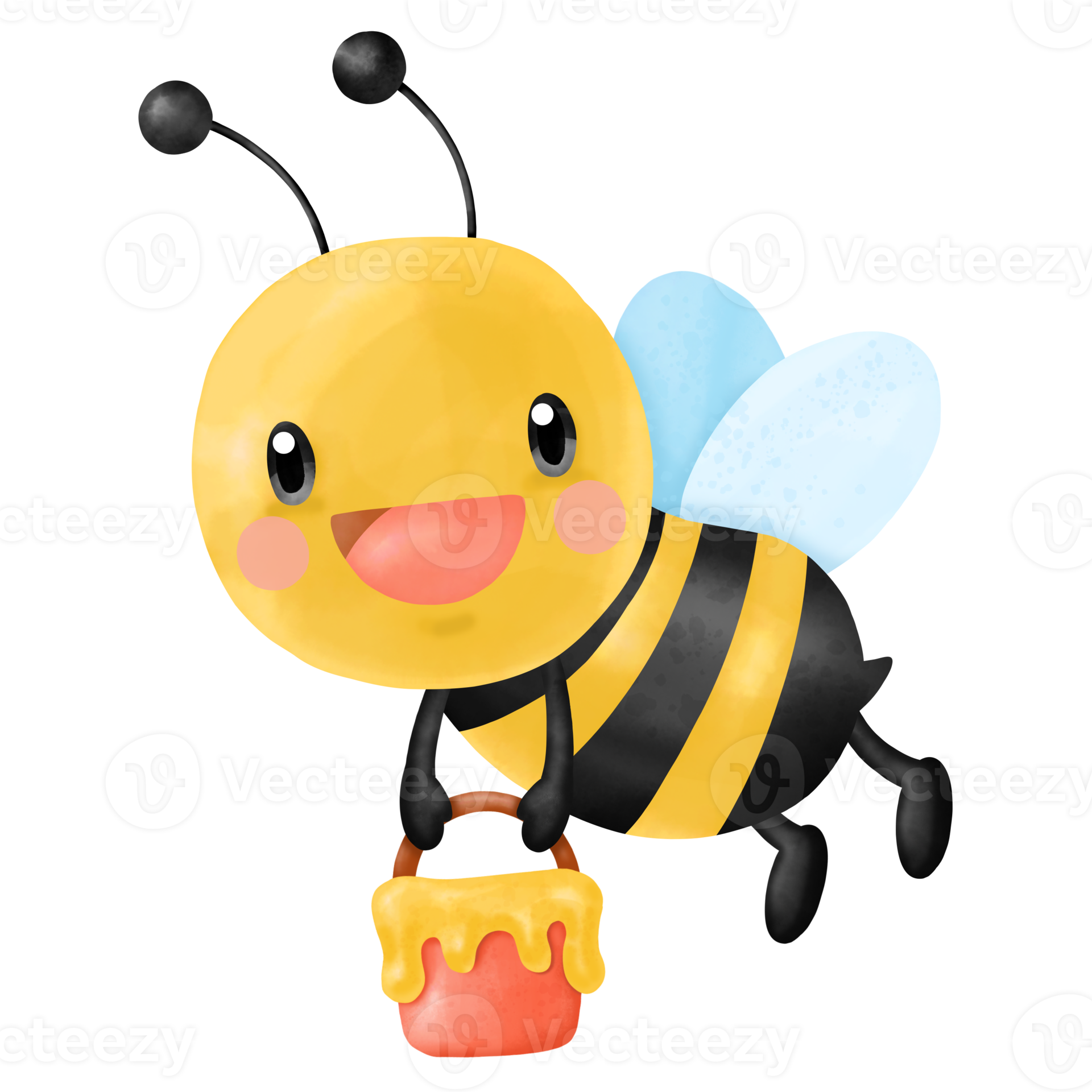 Honey Bee Watercolor Clipart 9347336 PNG