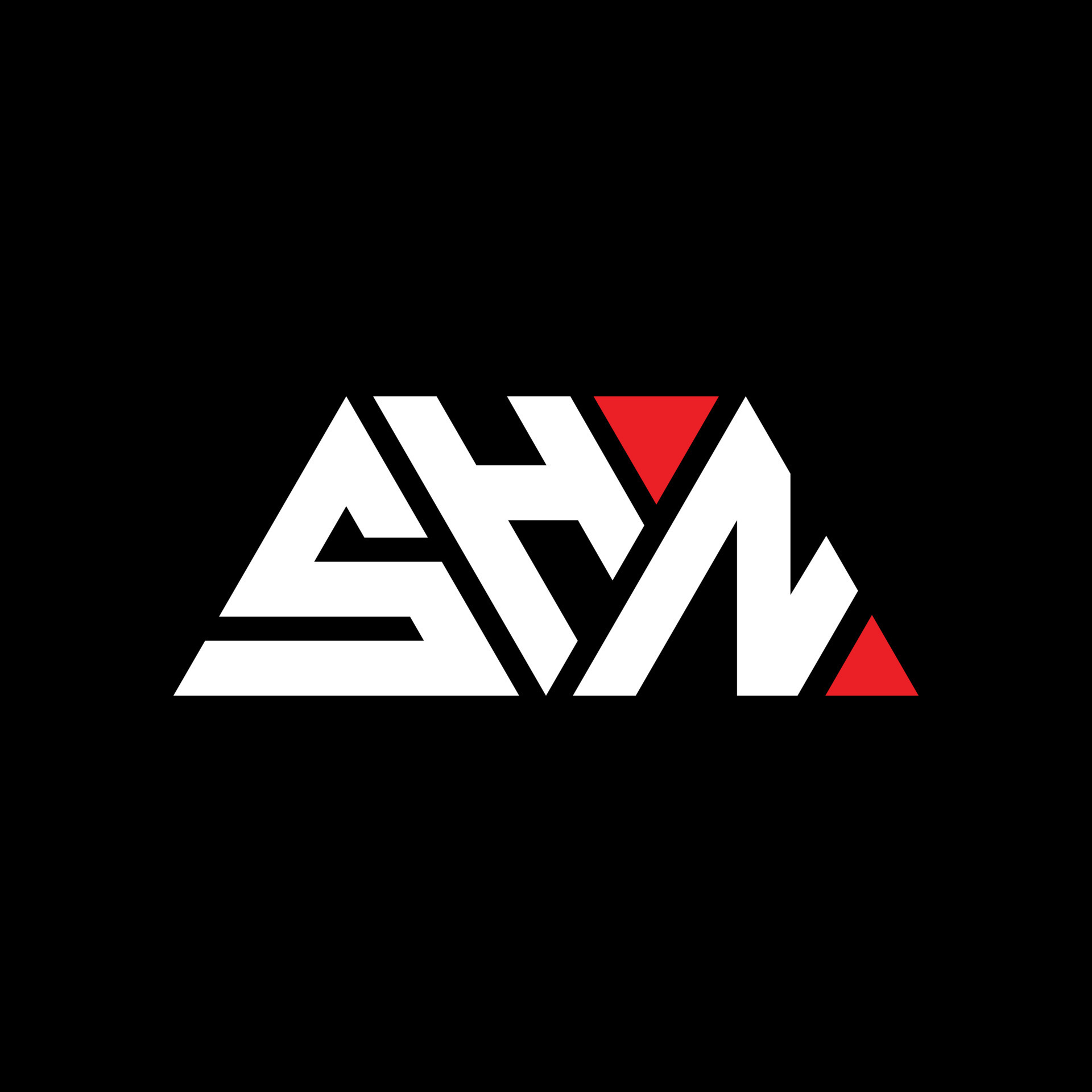 diseño del logotipo de la letra del triángulo shn con forma de triángulo. monograma de diseño ...