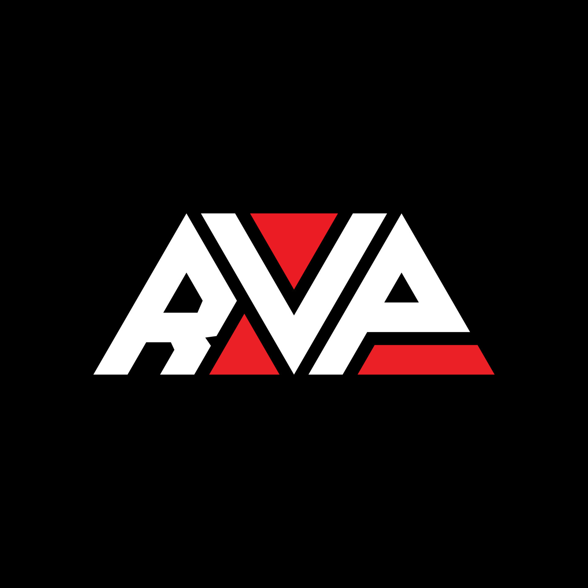 diseño de logotipo de letra triangular rvp con forma de triángulo. monograma de diseño de ...